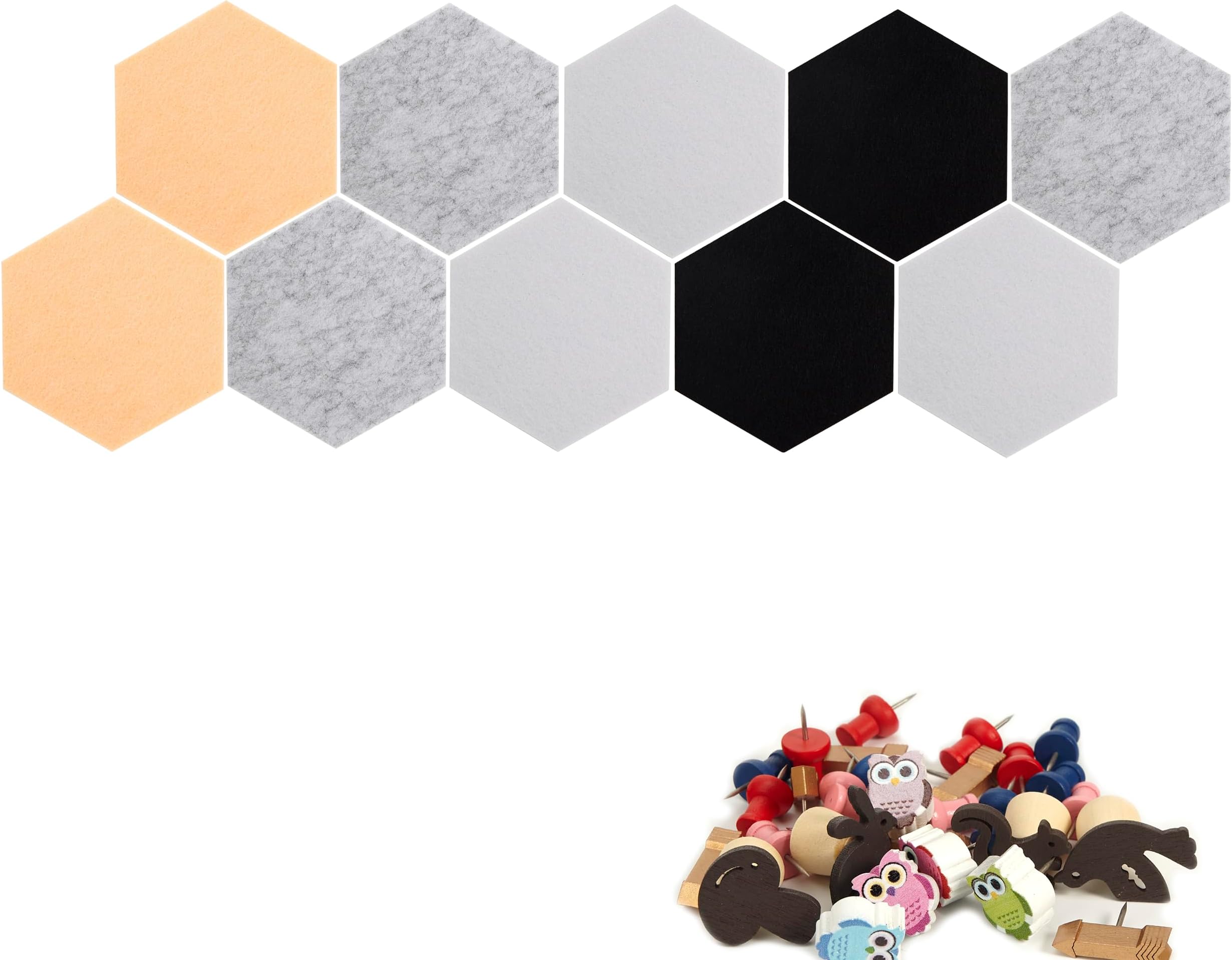 Amazon.com : 10 Pcs Felt Wall Tiles Pin Board Hexagon 6.7 x 7.9" Felt ...