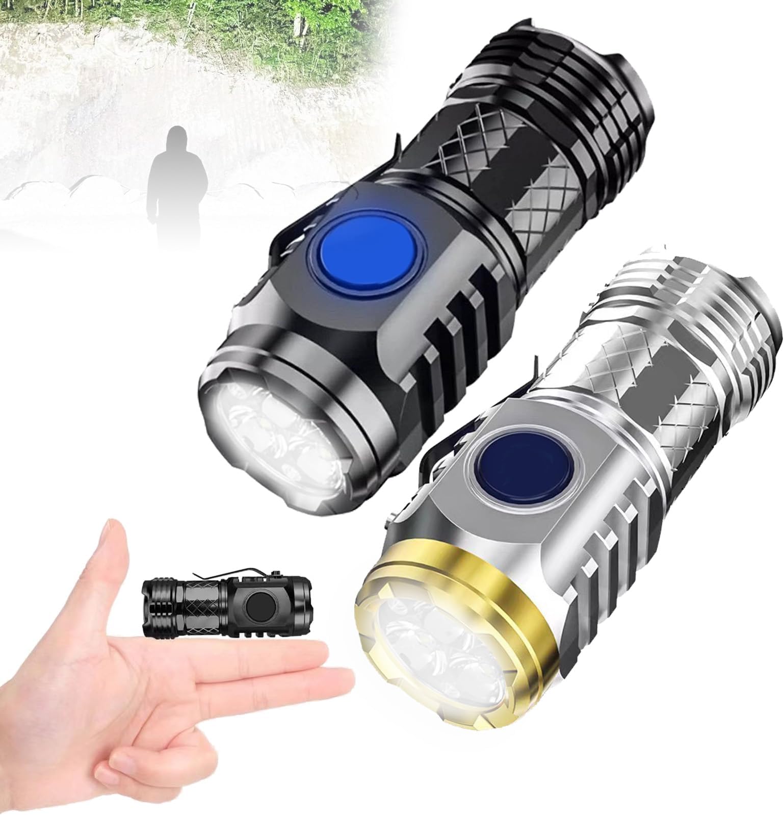 NUTSE Three-Eyed Monster Mini Flashlight Portable, German Thumb Mini ...