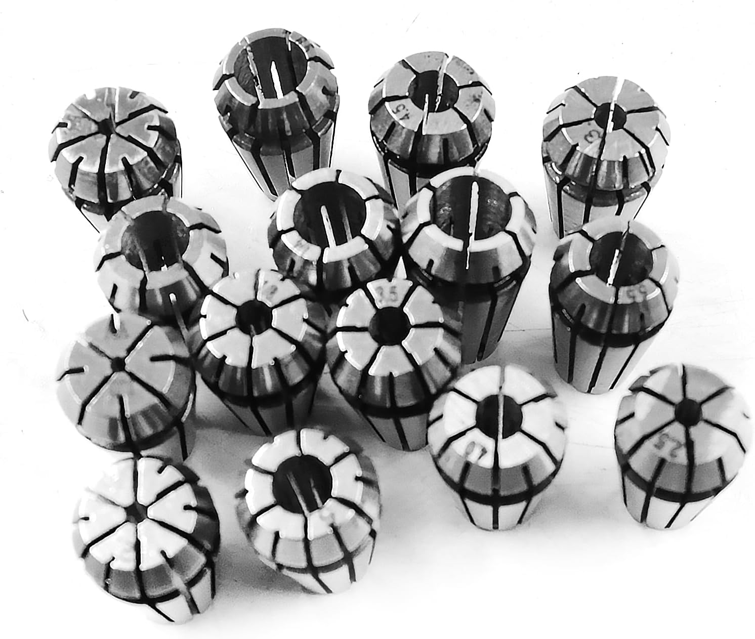MDEOOSKY 15pcs ER11 Spring Collet Set 1/16inch-3/4inch CNC Super ...
