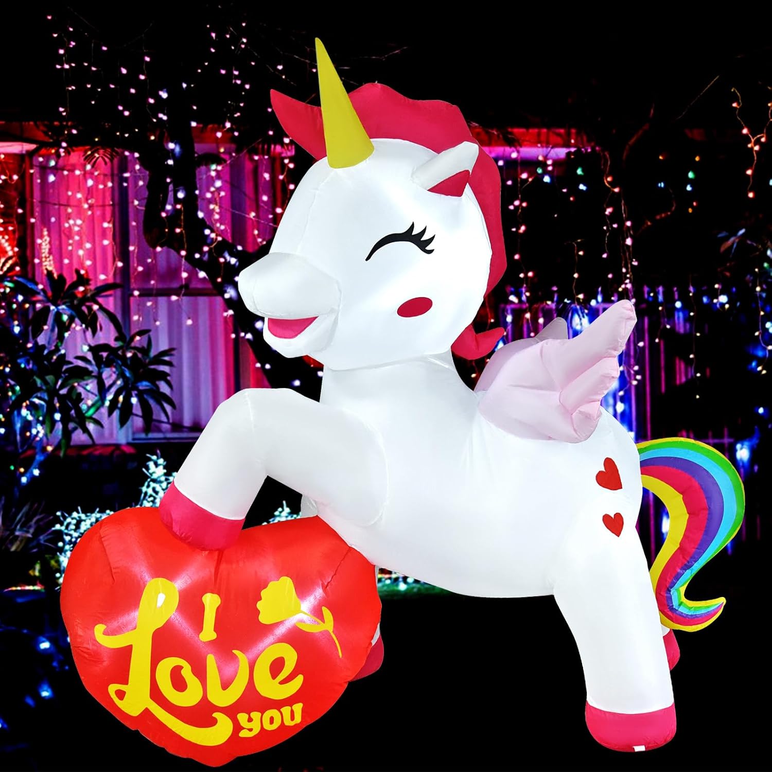 Amazon.com: 5FT Valentine's Day Inflatables, Raymall Blow Up Love Heart ...