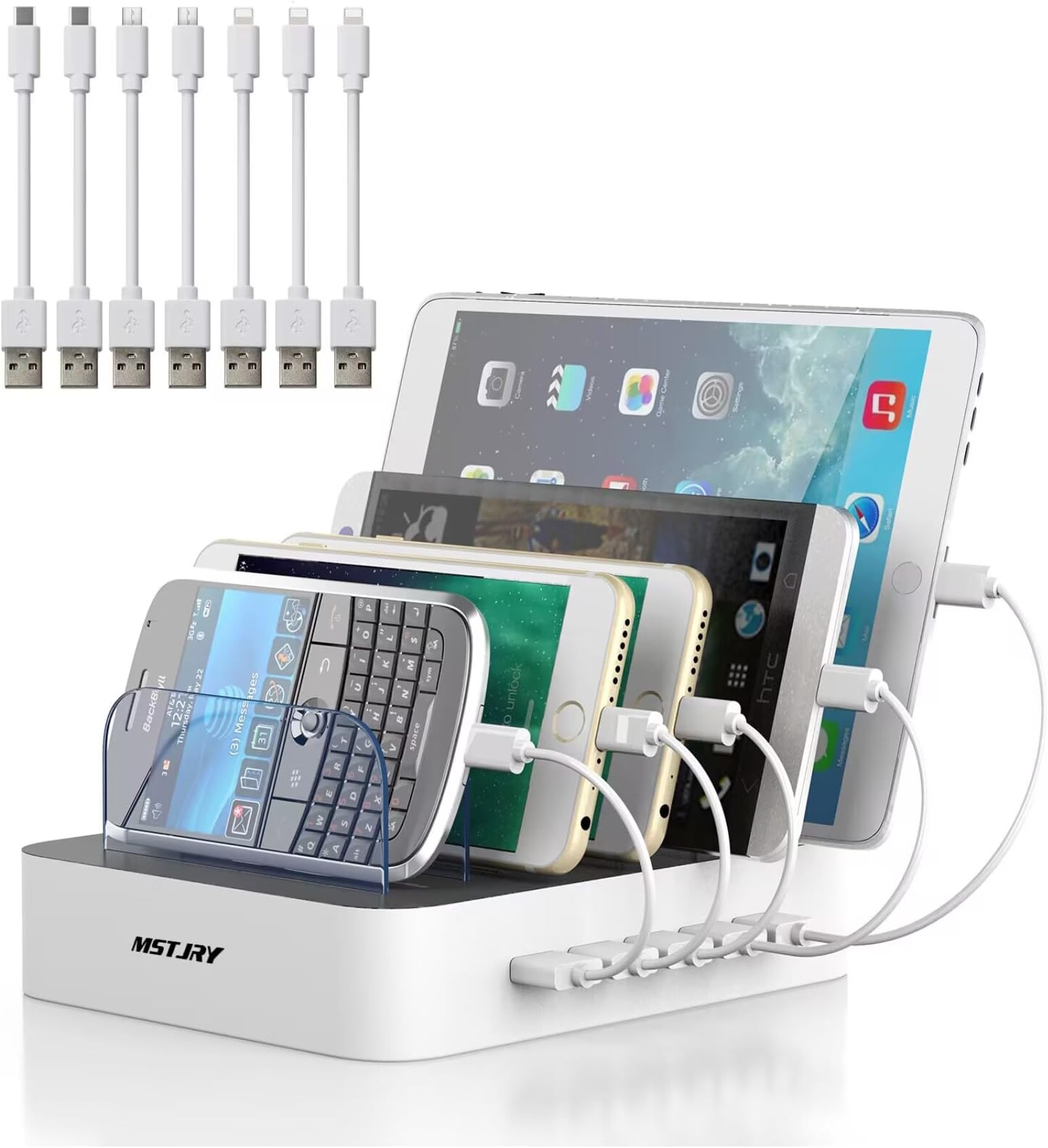 Amazon.com: MSTJRY Charging Station for Multiple Devices : 5 Port Multi ...