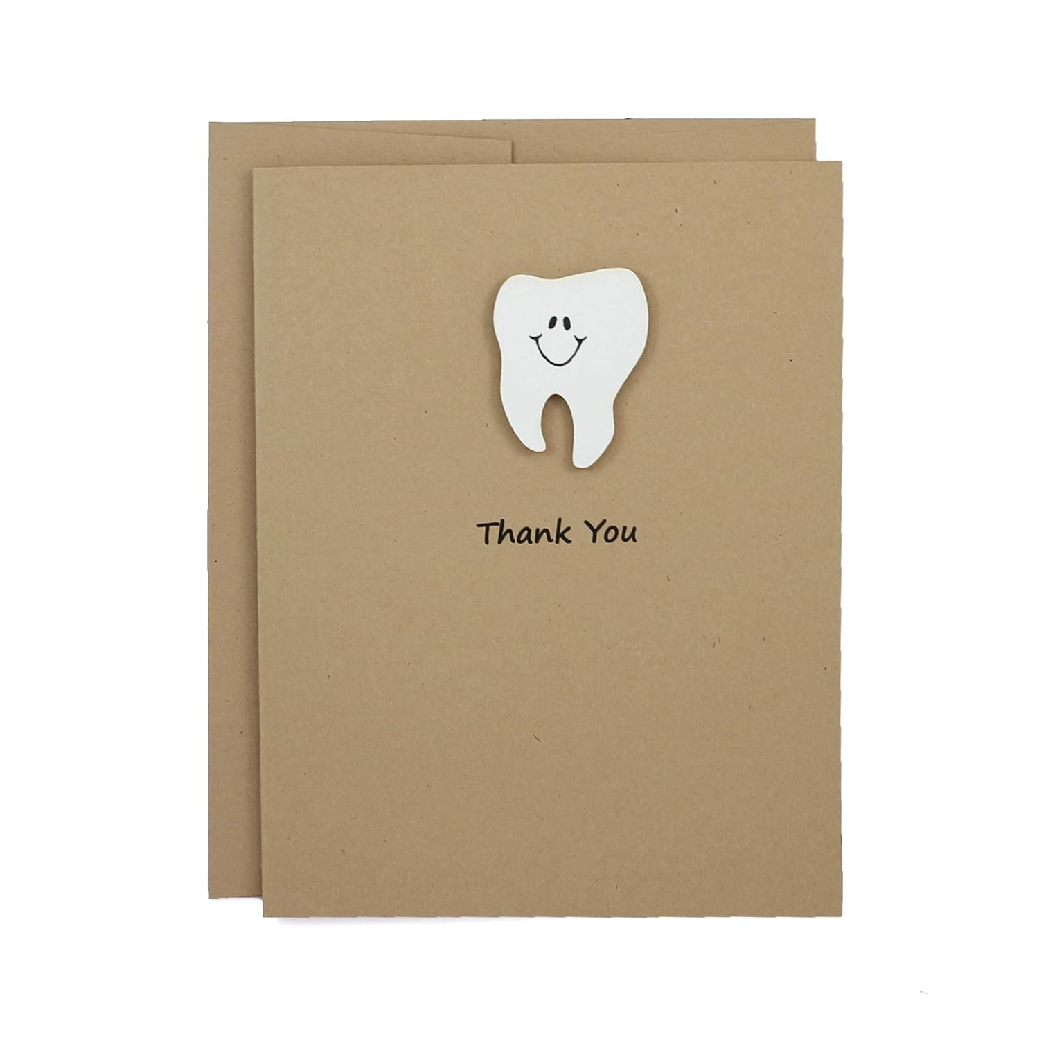 Amazon.com: Tooth Thank You Card Kraft Brown | Handmade Greeting Card ...