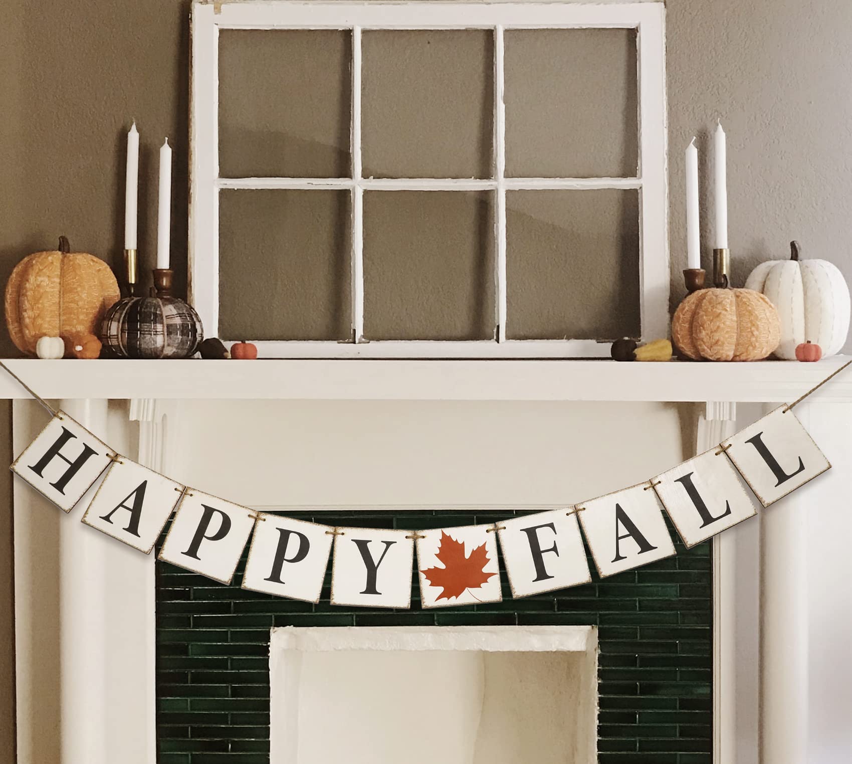 Amazon.com: Happy Fall Banner, Vintage Thanksgiving Decor, Fall ...