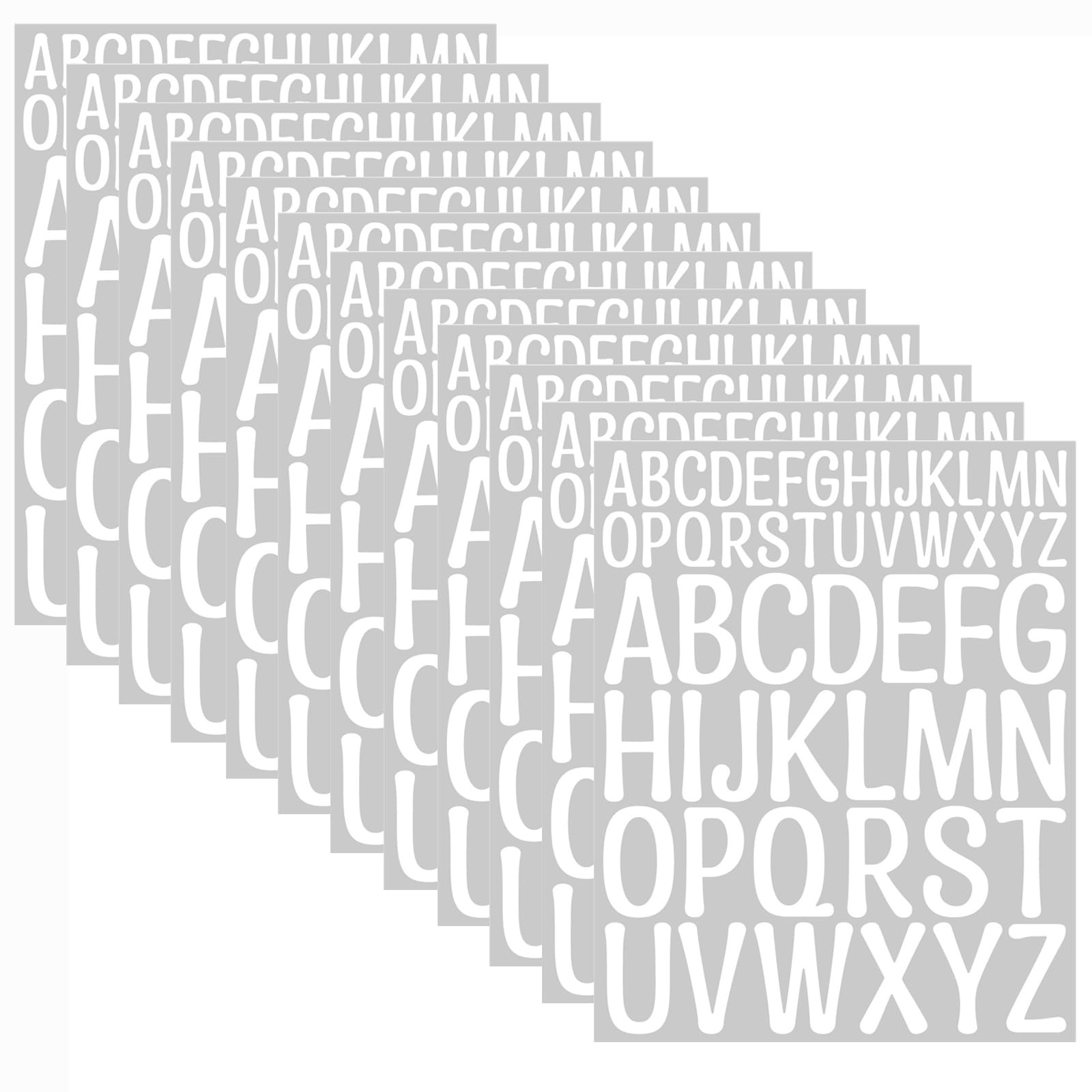Amazon.com: 12 Sheets Vinyl Letters Stickers, 624 Alphabet Number ...