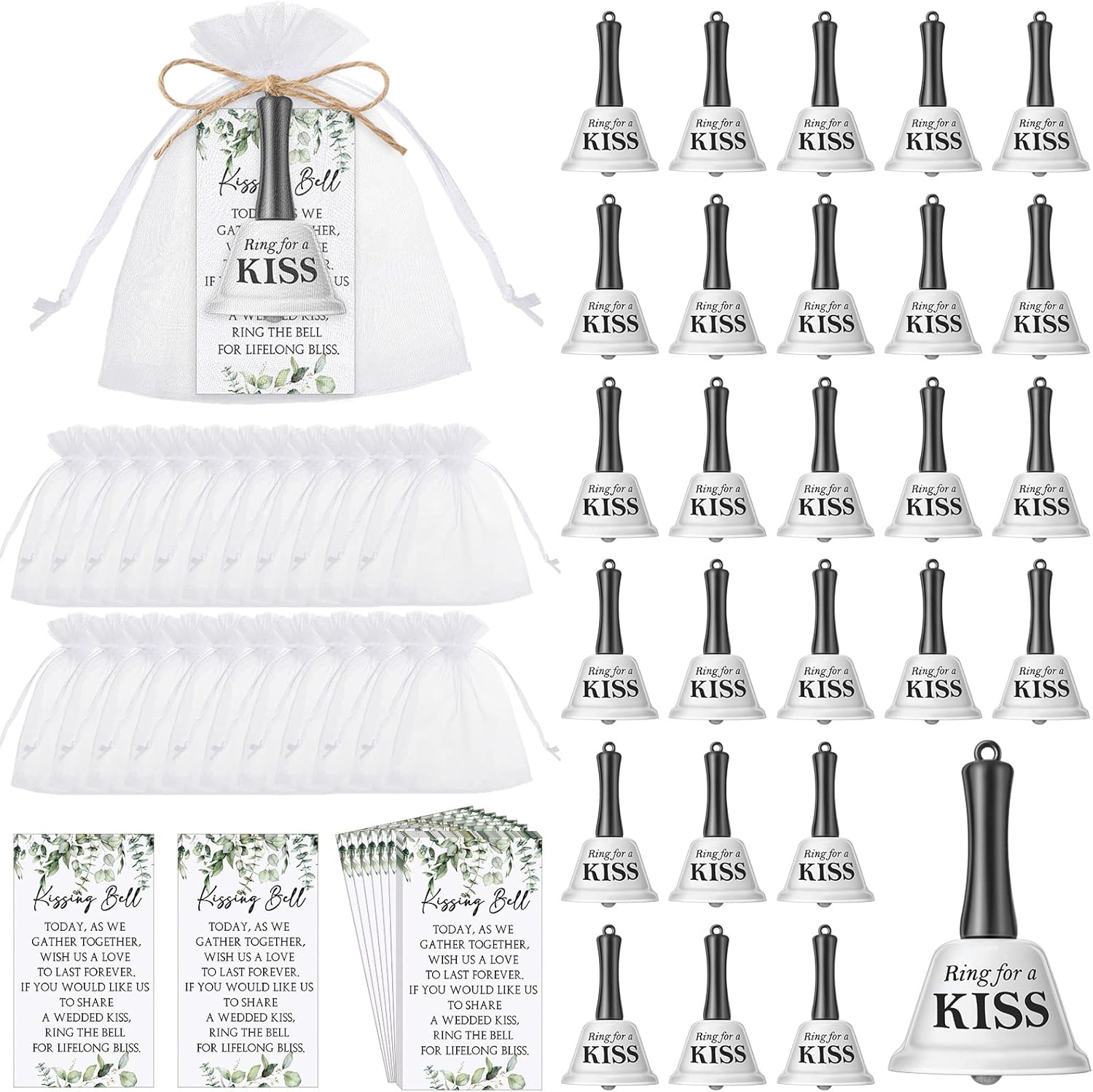 Amazon.com: Lounsweer Wedding Kissing Bells Bulk Party Favors for ...