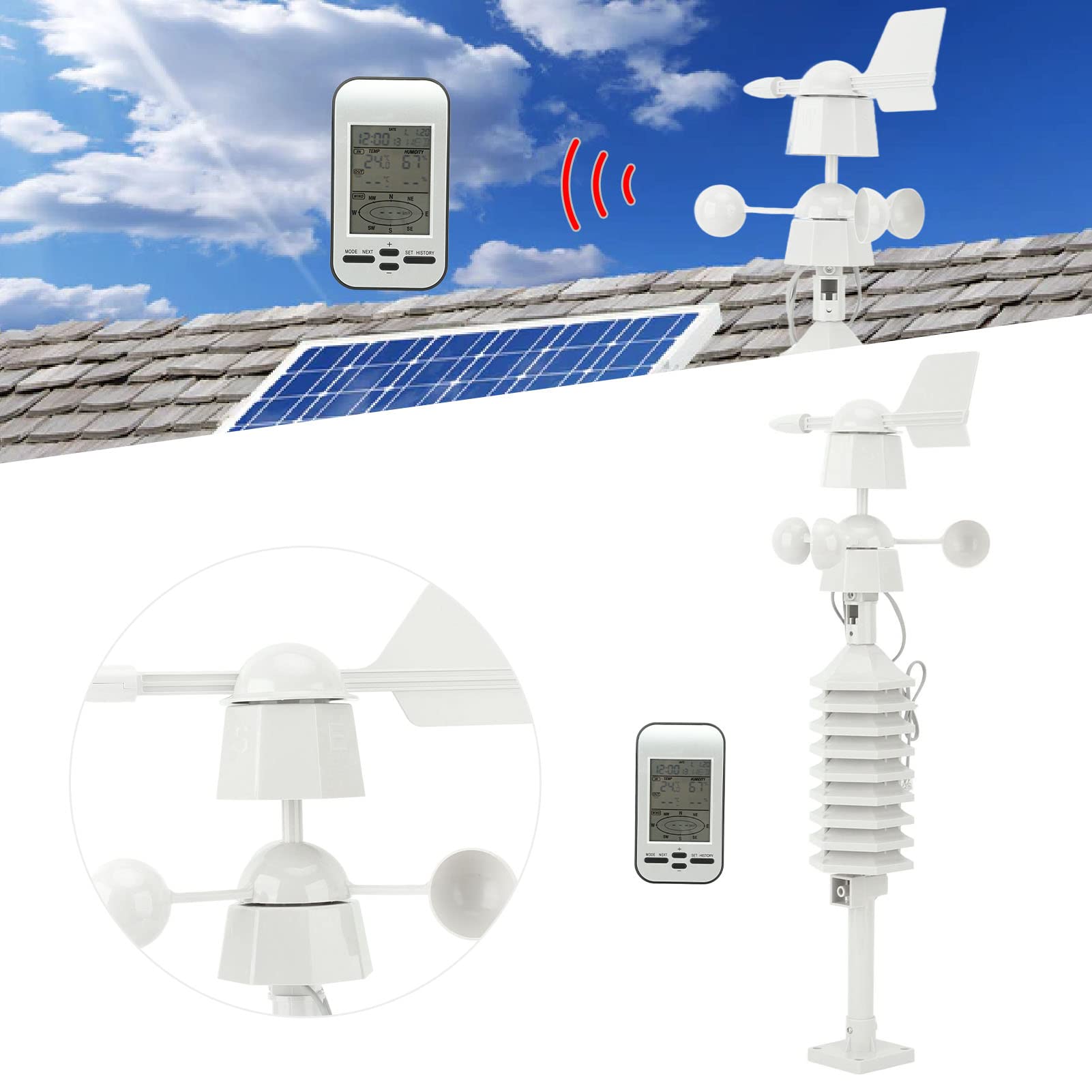 Air Conditioning Unit Yaskyly WiFi Weather Stations With Outdoor Sensor ...