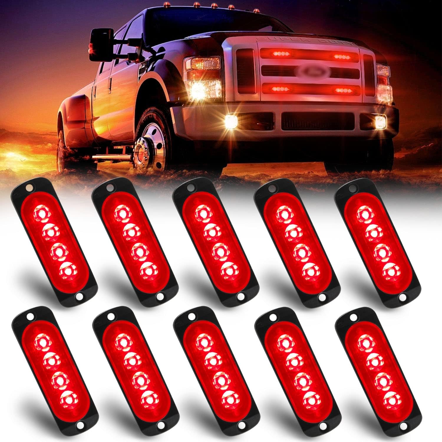 Teguangmei Luces LED estroboscópicas de emergencia 6 luces LED ...