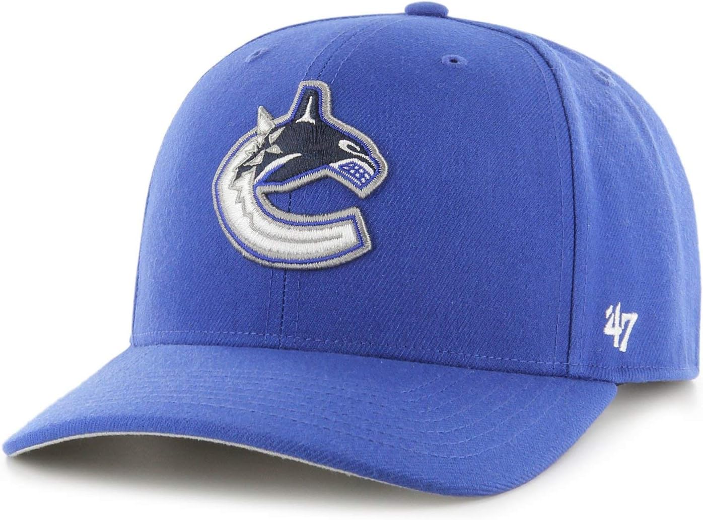 47 Brand Vancouver Canucks Cold Zone Royal Curved Visor Cap Snapback ...