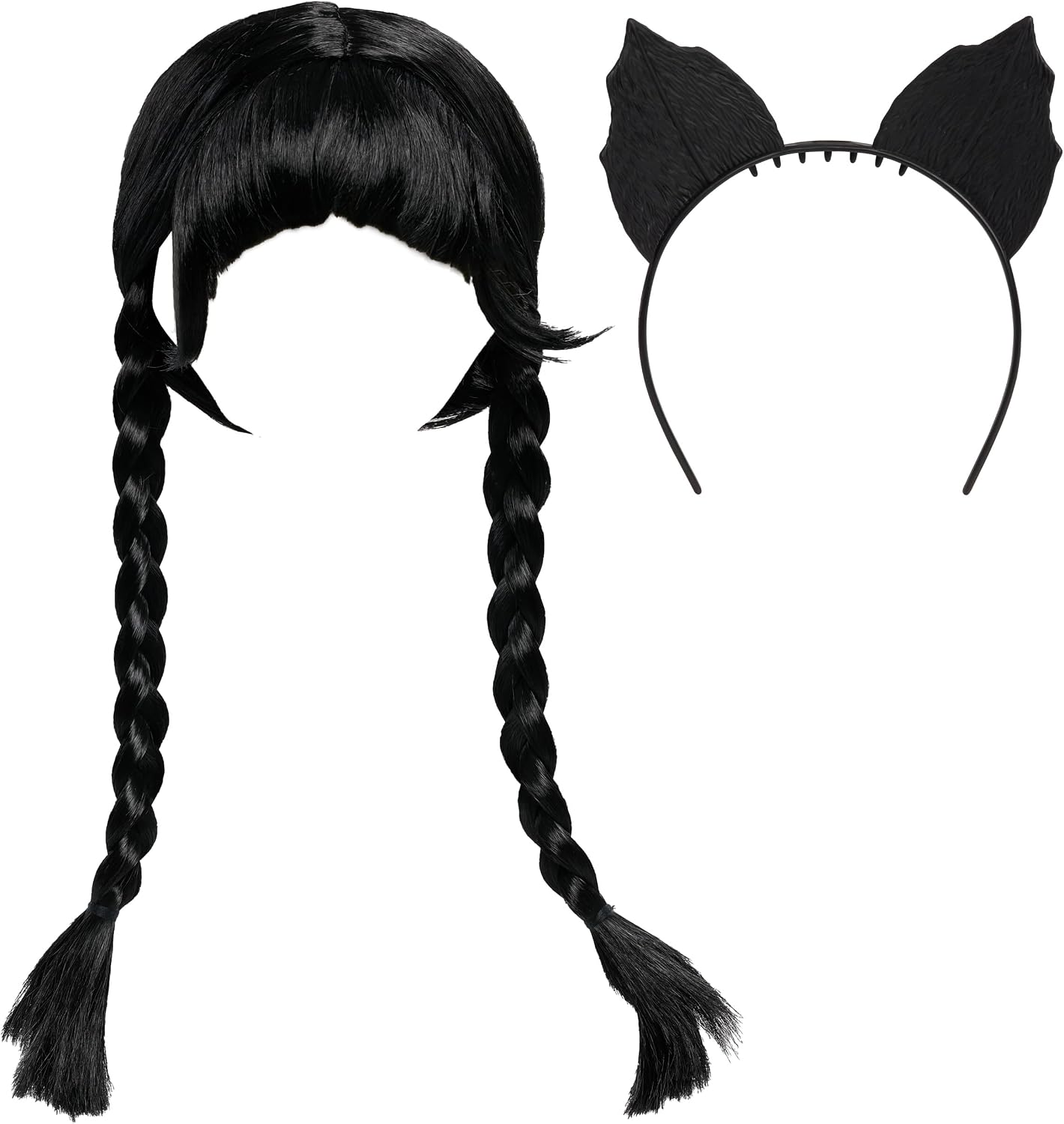Amazon.com: Wednesday Wig and Headband, 2-Pieces, Dress Up and Pretend ...