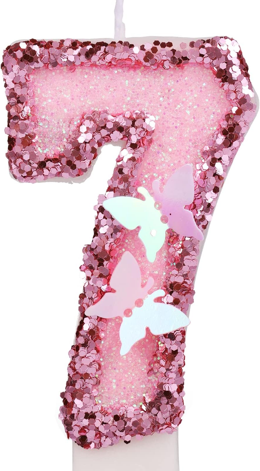 Amazon.com: 2.95 Inch Birthday Number Candles, Glitter Pink Number ...