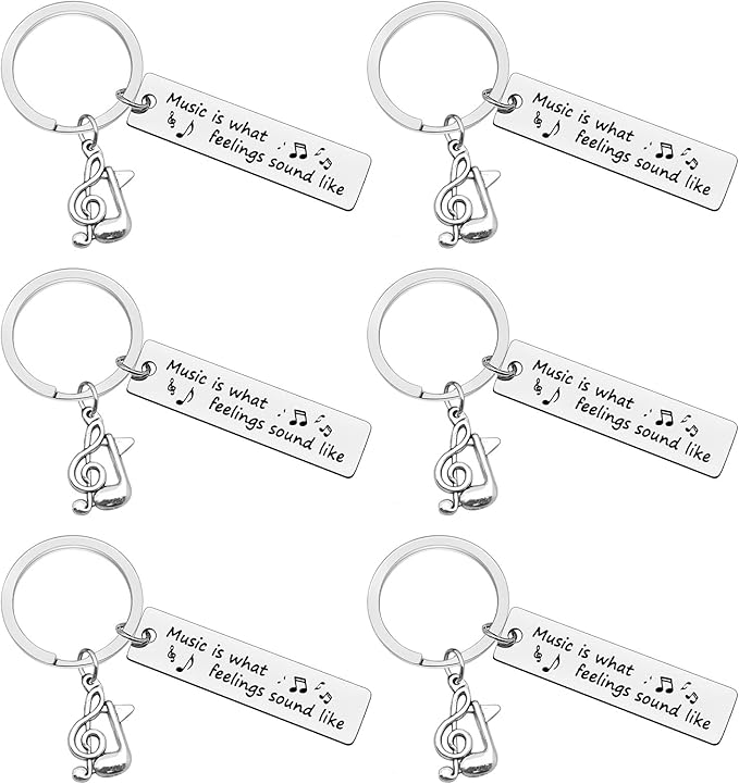 Amazon.com: Heigebi 6 PCS Music Keychain Gift Music Lover Gift Music ...