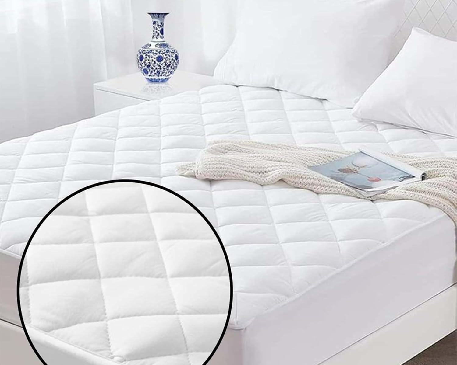 Mattress Protector Single Bed 15cm Extra Deep - 100% Microfiber Quilted ...