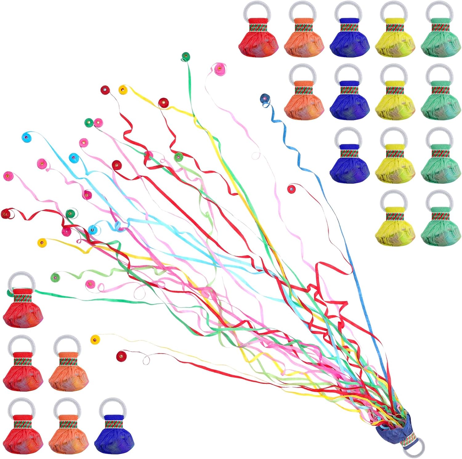 Amazon.com: Heliltd 20Pcs Colorful No Mess Finger Confetti Streamers ...