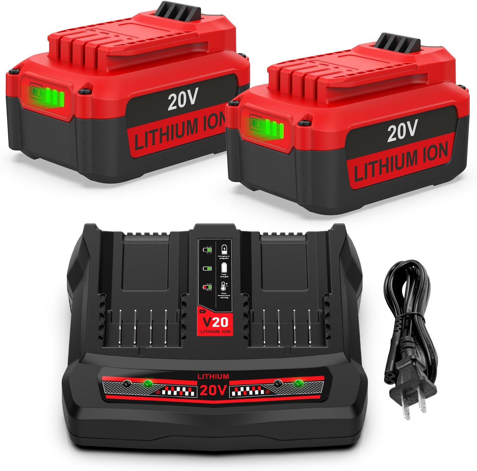 Amazon.com: Upgraded 7000mAh V20 Battery and Charger Set Compatible for ...