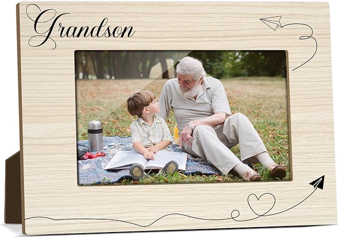 Amazon.com - RWSEFK Grandson Picture Frame, 4x6 Wood Photo Frame For ...