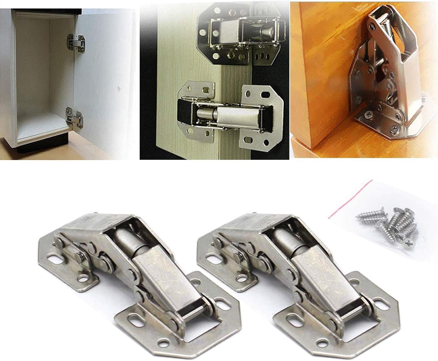 4 Pieces Cold-Rolled Steel Concealed Cabinet 90 Degree Door Hinge ...