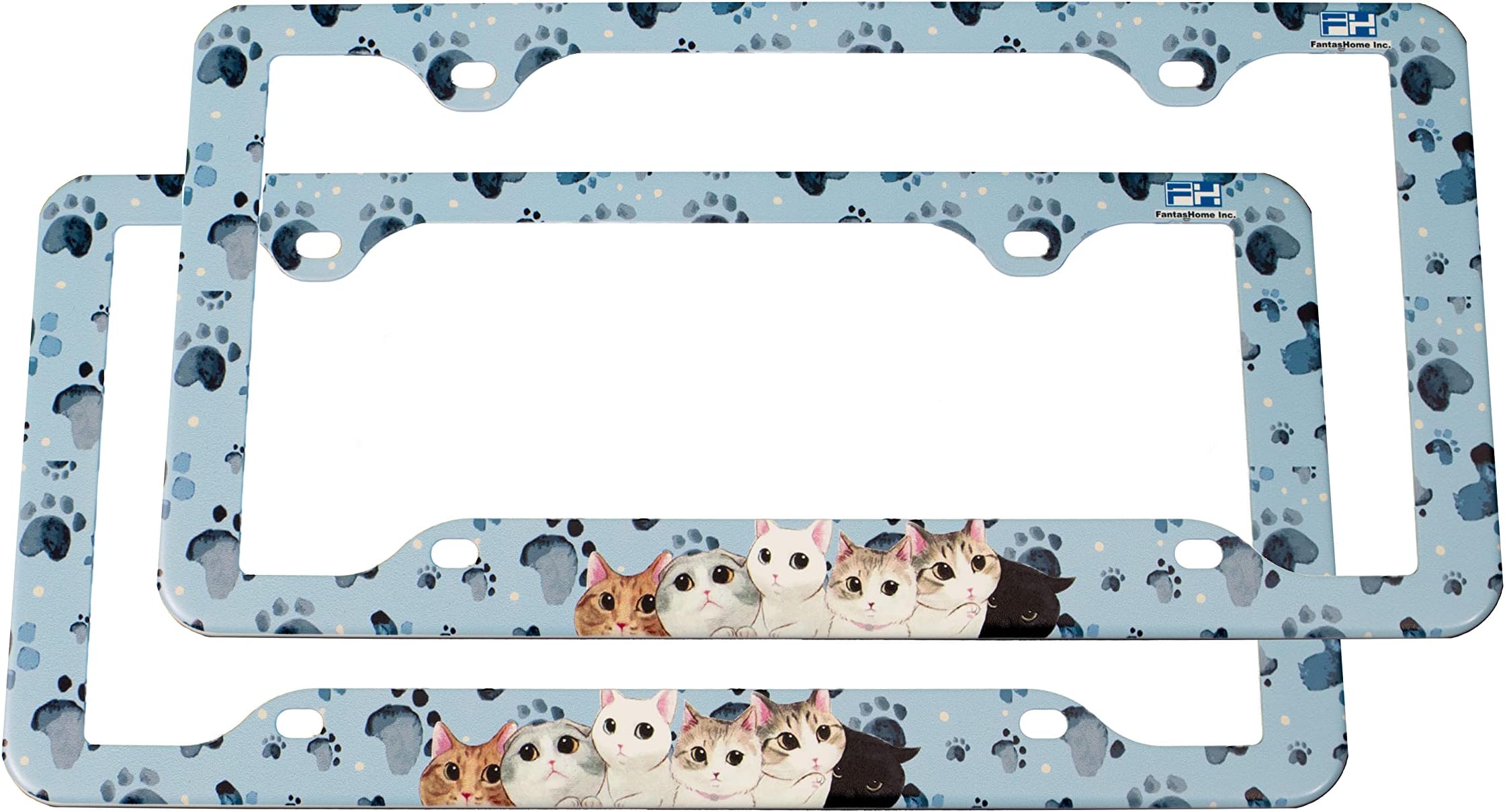 Amazon.com: FantasHome 2 Pack Stainless Metal Car License Plate Frame ...