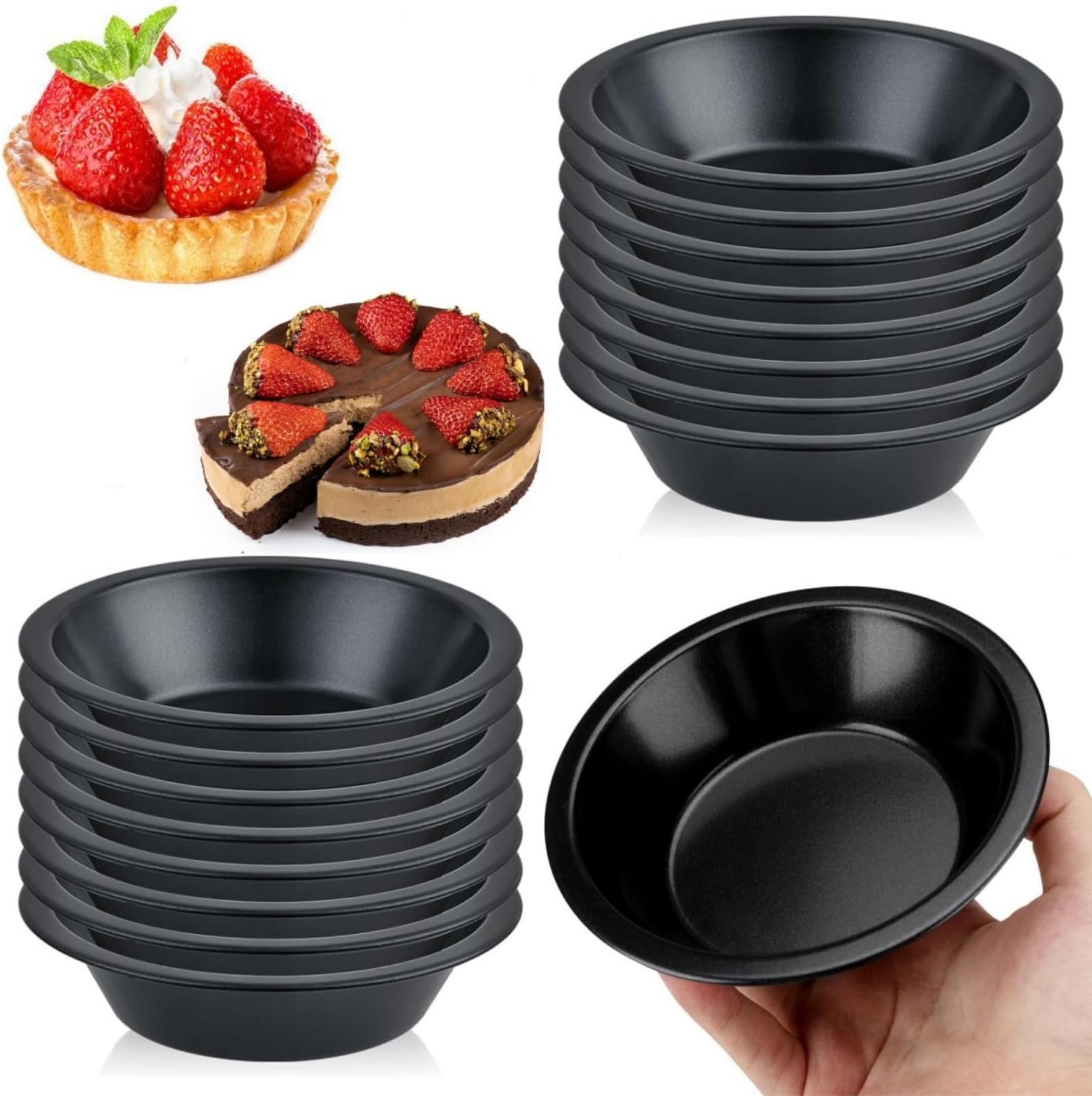 Amazon.com: HLODEFFO 12 Pack Mini Pie Pans, 5 Inch Reusable Round Pie ...