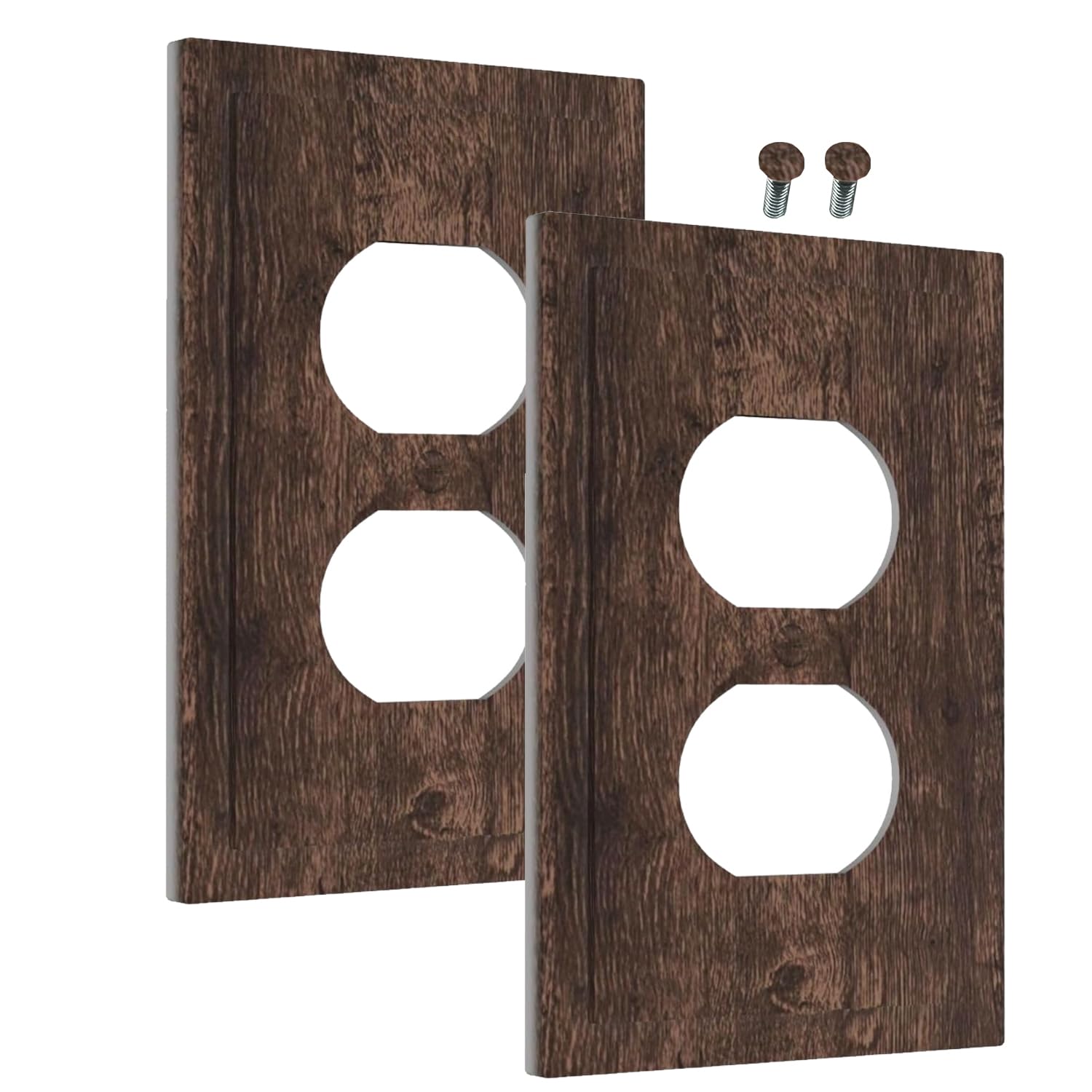 WMHUSU Decorative Outlet Covers Rustic Dark Brown Wood Grain Farmhouse ...
