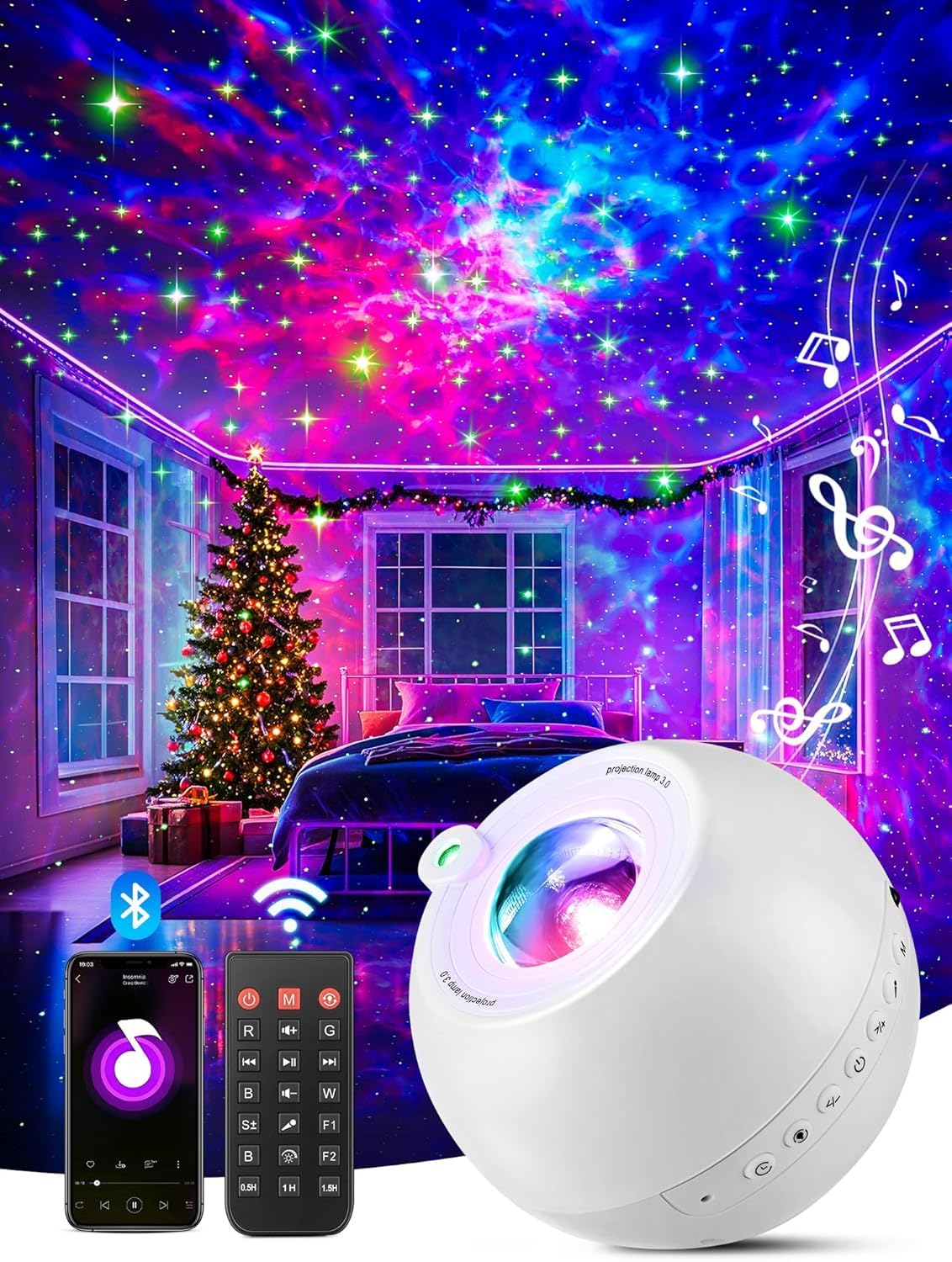 Star Projector Galaxy Light Projector, 15 Colors Galaxy Projector for ...