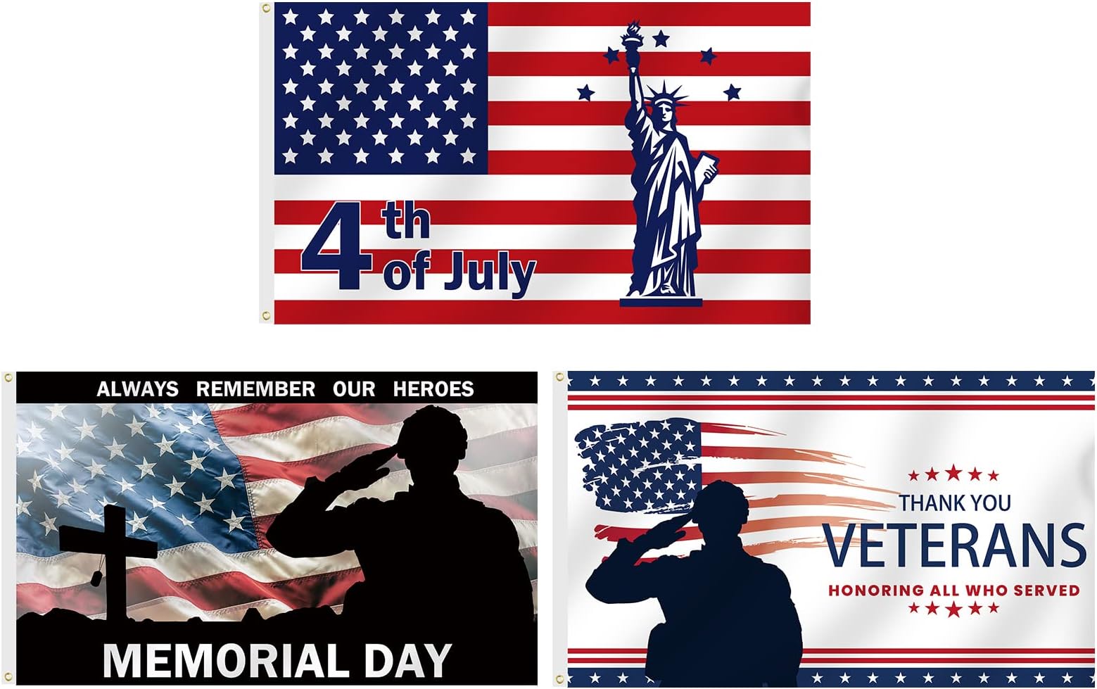 Amazon.com : SENSEVEN 4th of July Flag Independence Day God Bless ...