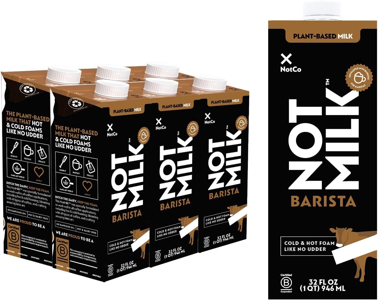 Amazon.com : NotMilk Barista Plant-Based Milk, Shelf-Stable, Lactose ...