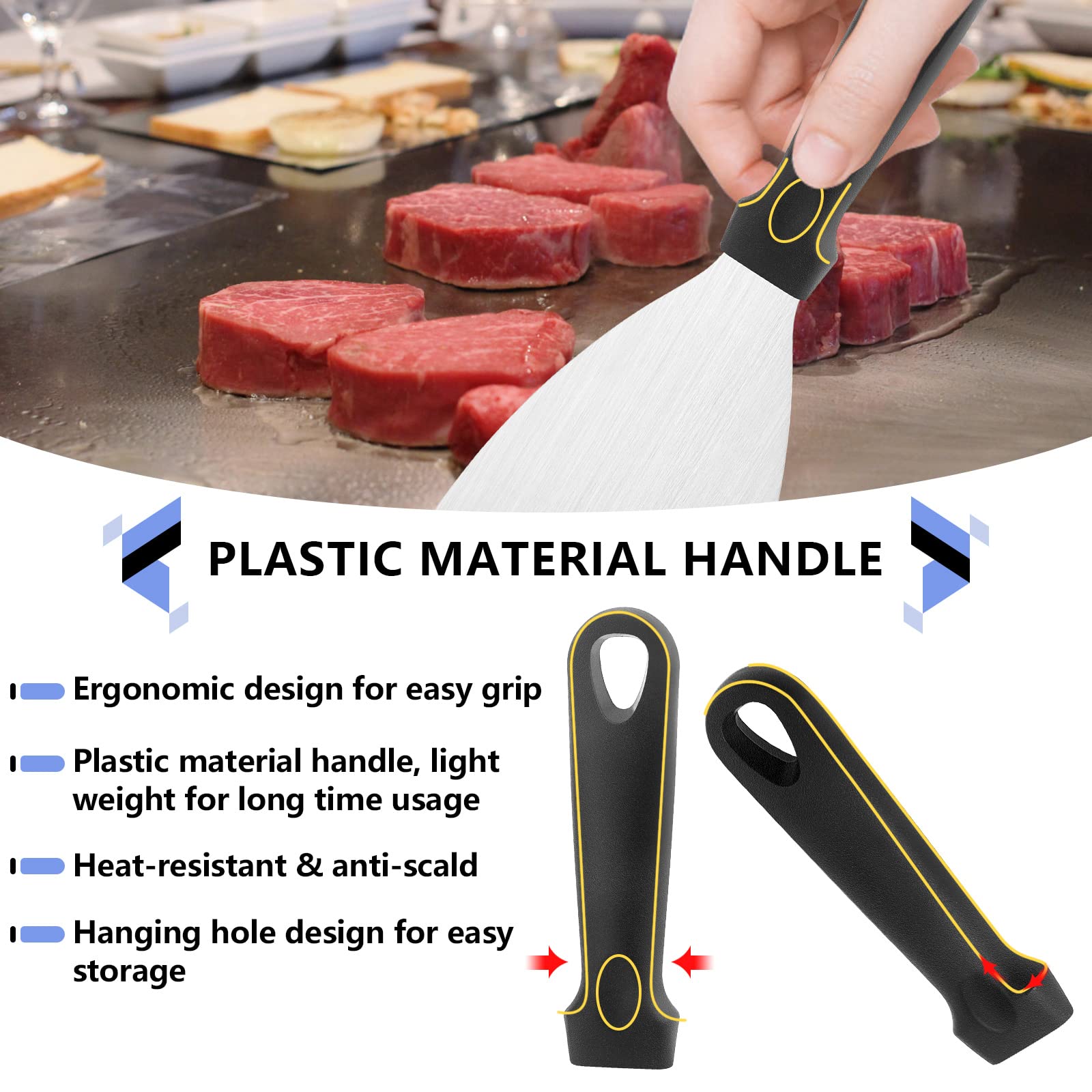 Snapklik.com : Grill Griddle Scraper Tool, Flat Top Grill Scraper Set ...