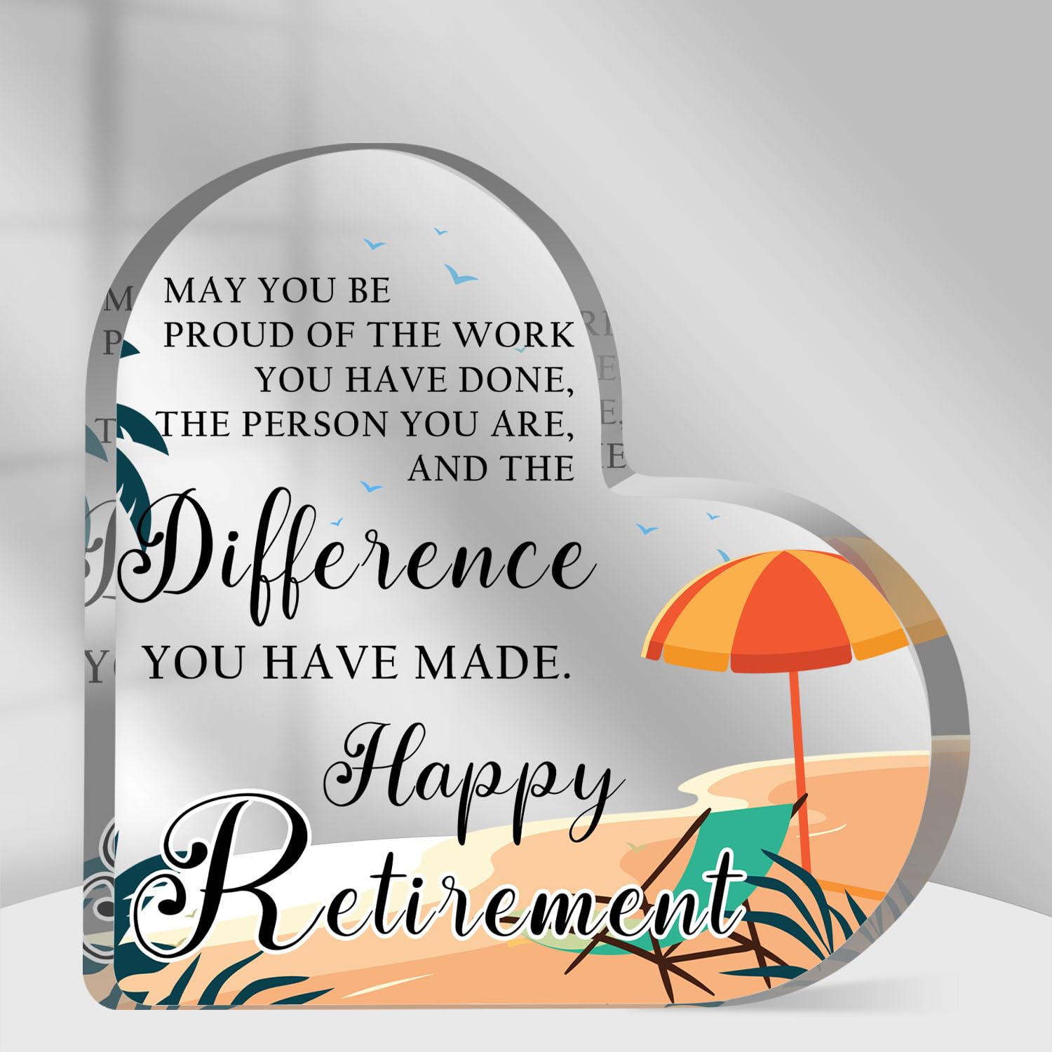Amazon.com: Acrylic Heart Keepsake - Retirement & Leaving Gift for ...
