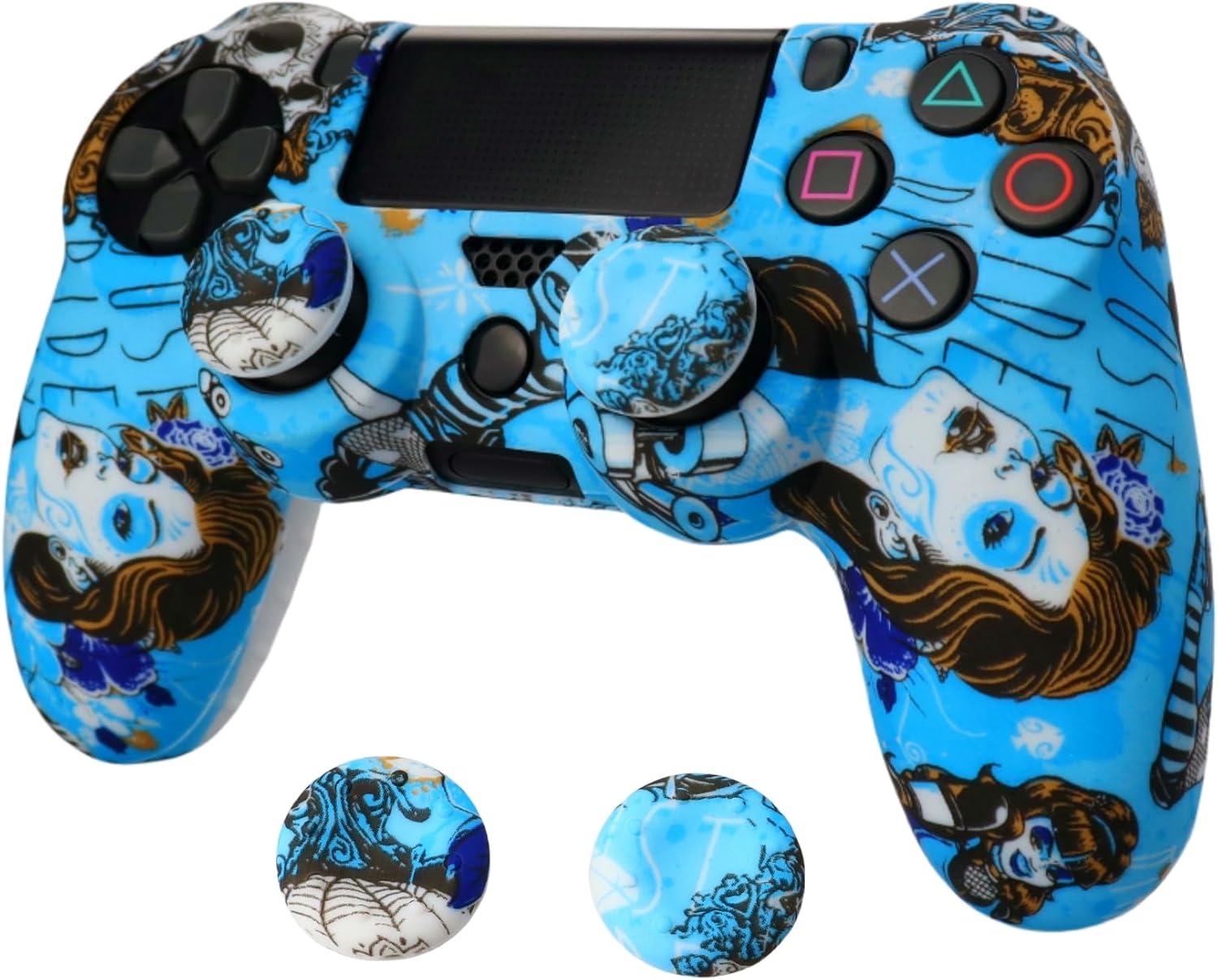Amazon.com: Skin for Ps4 Controller, Anti-Slip Silicone Shell Cover ...