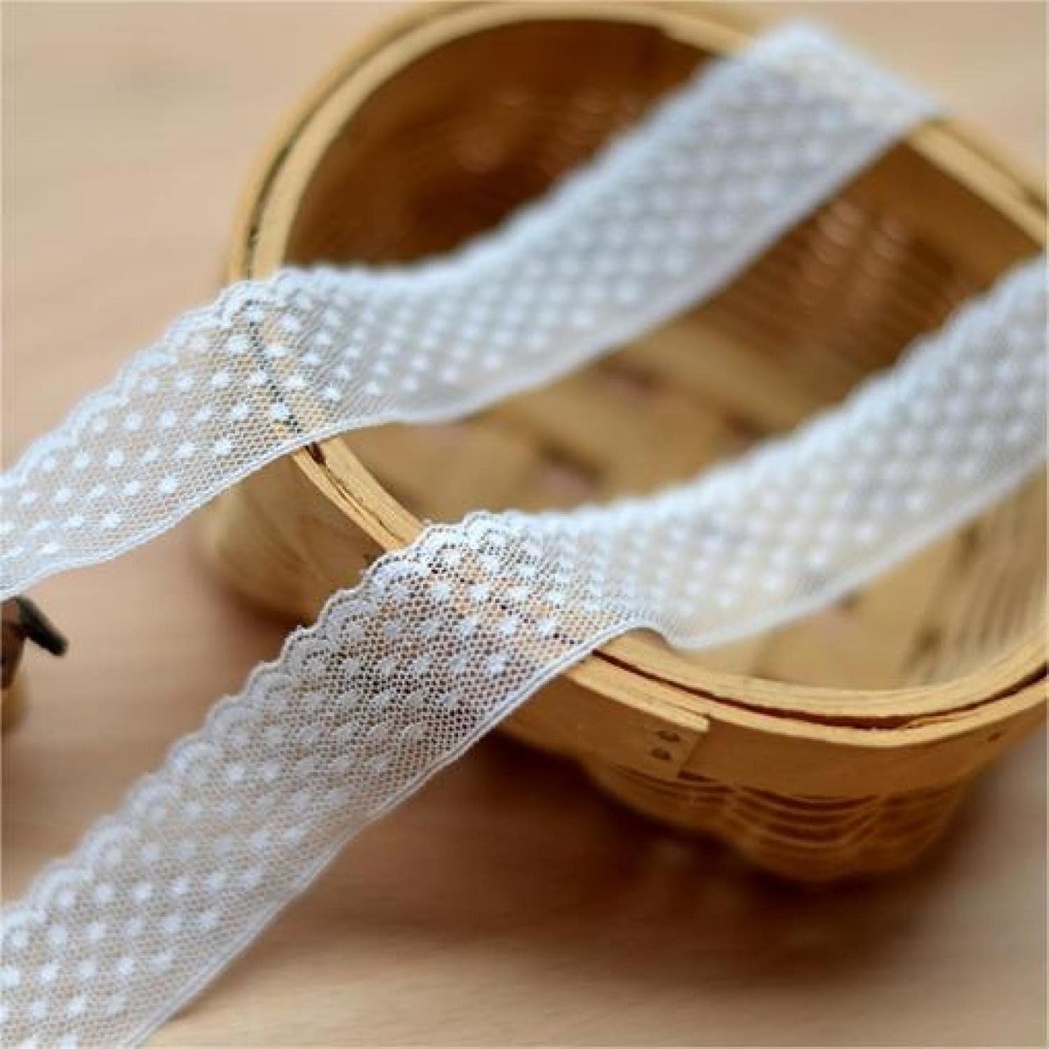 Amazon.com: 15 Yards 1 Inch Lace Ribbon for Craft Smooth Lace ...