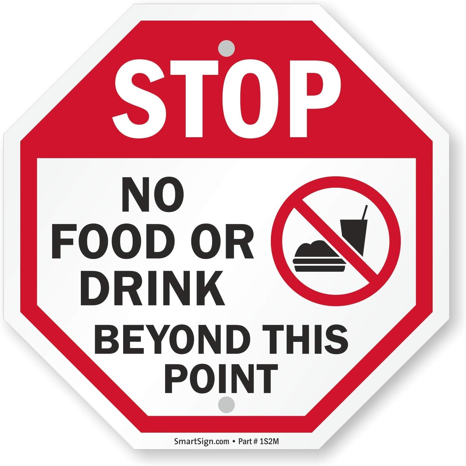Amazon.com: SmartSign 10 x 10 inch “Stop - No Food Or Drink Beyond This ...