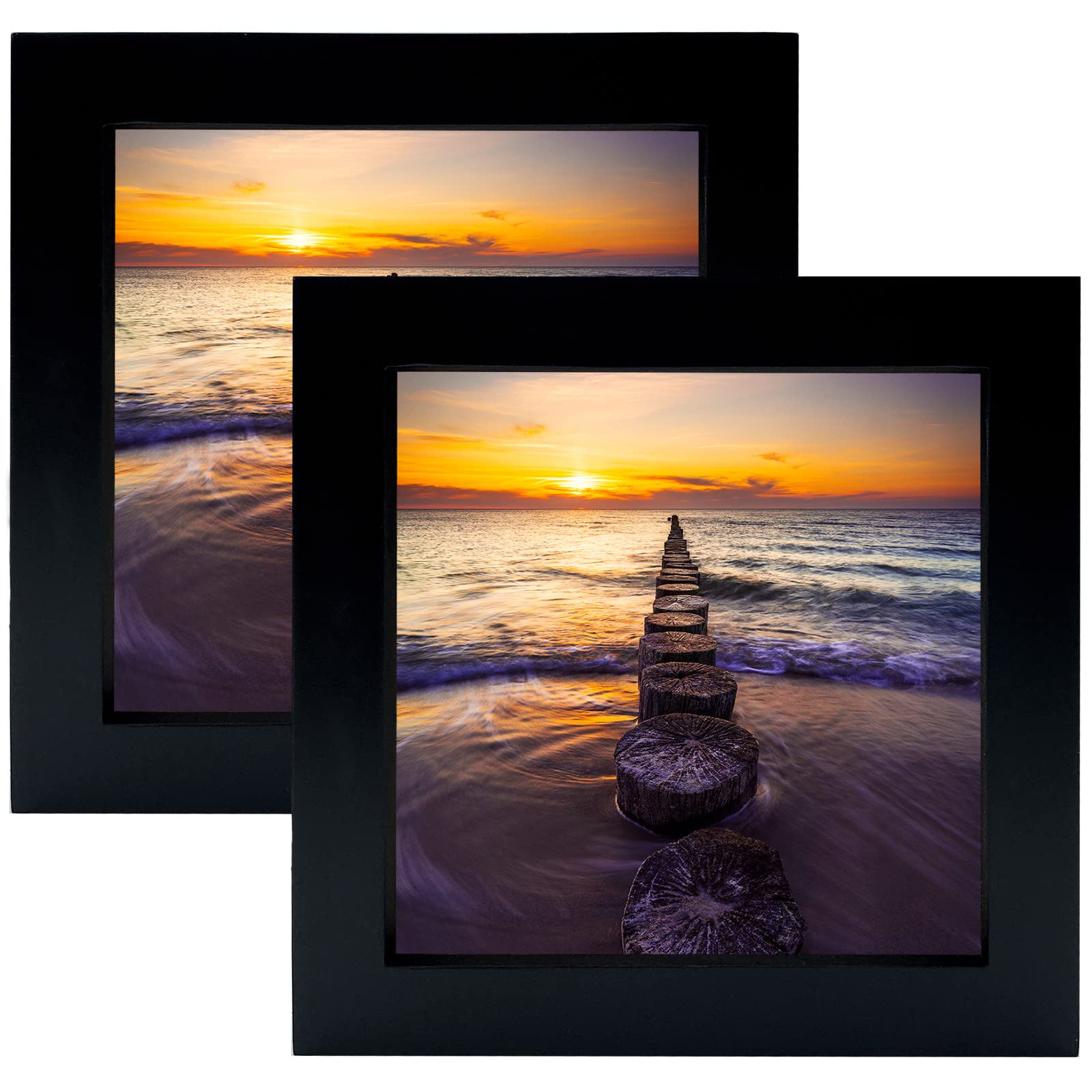 Amazon.com - LEKAIYA 5x5 Black Picture Frames Set of 2, Square Solid ...