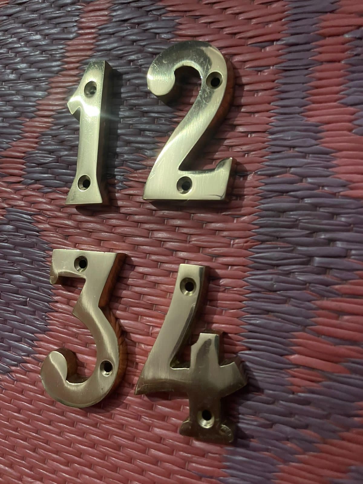 ROSEKA Pure Brass House Door Numbers in (2 INCH) - Set of 0-9 - Yellow ...