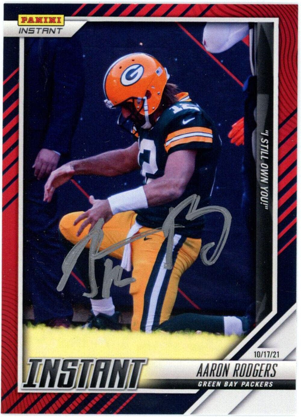 Amazon.com: Aaron Rodgers Signed 2021 Panini Instant #50/99 Trading ...