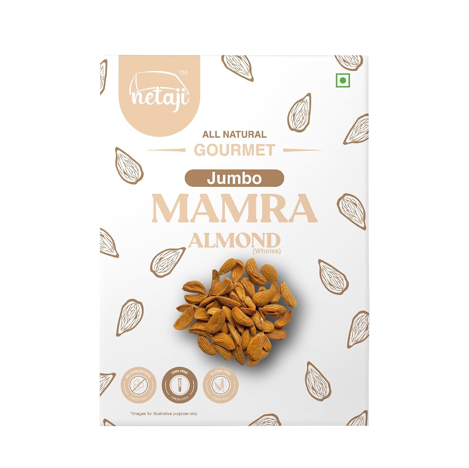Netaji 100% Natural Jumbo Mamra Almonds 250gm Value Pack Box | Jumbo ...