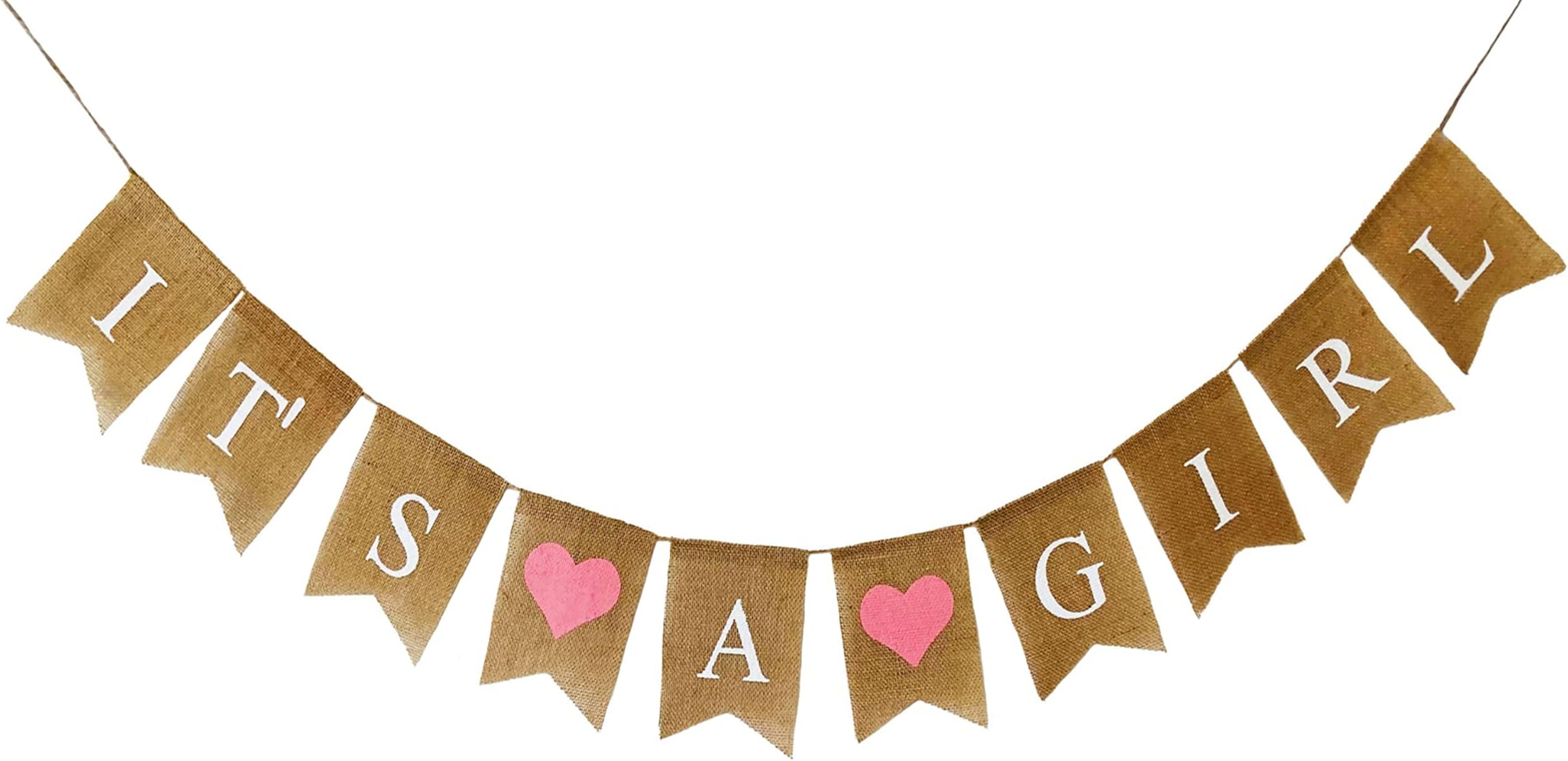 Amazon.com: Baby Shower Burlap Bannner Its A Girl Banner Baby Shower ...