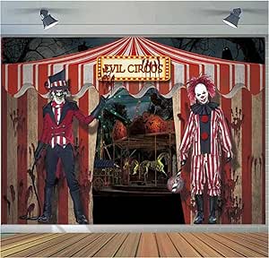 Amazon.com : 5x3ft Halloween Eve Evil Circus Backdrop Horror Thriller ...