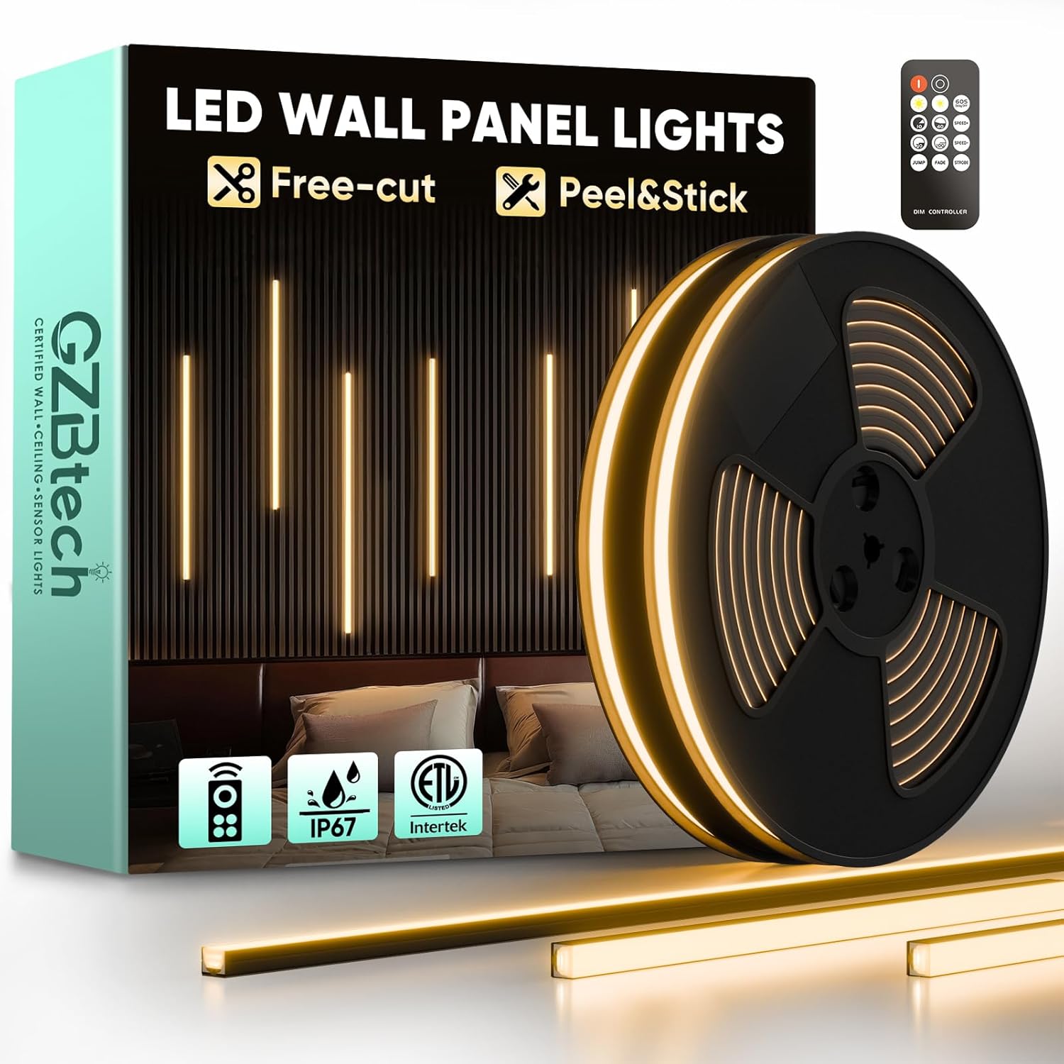 GZBtech Flexible LED Recessed Strip Light for Wood Slat Wall Panels ...