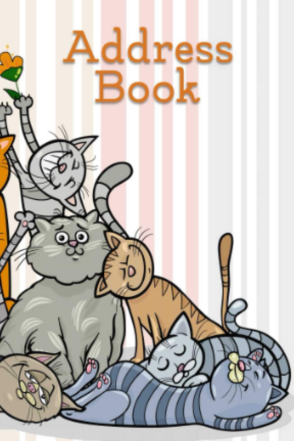 Address Book: Small Address Book (4 x 6 inches) - Cute Happy Cat Design ...
