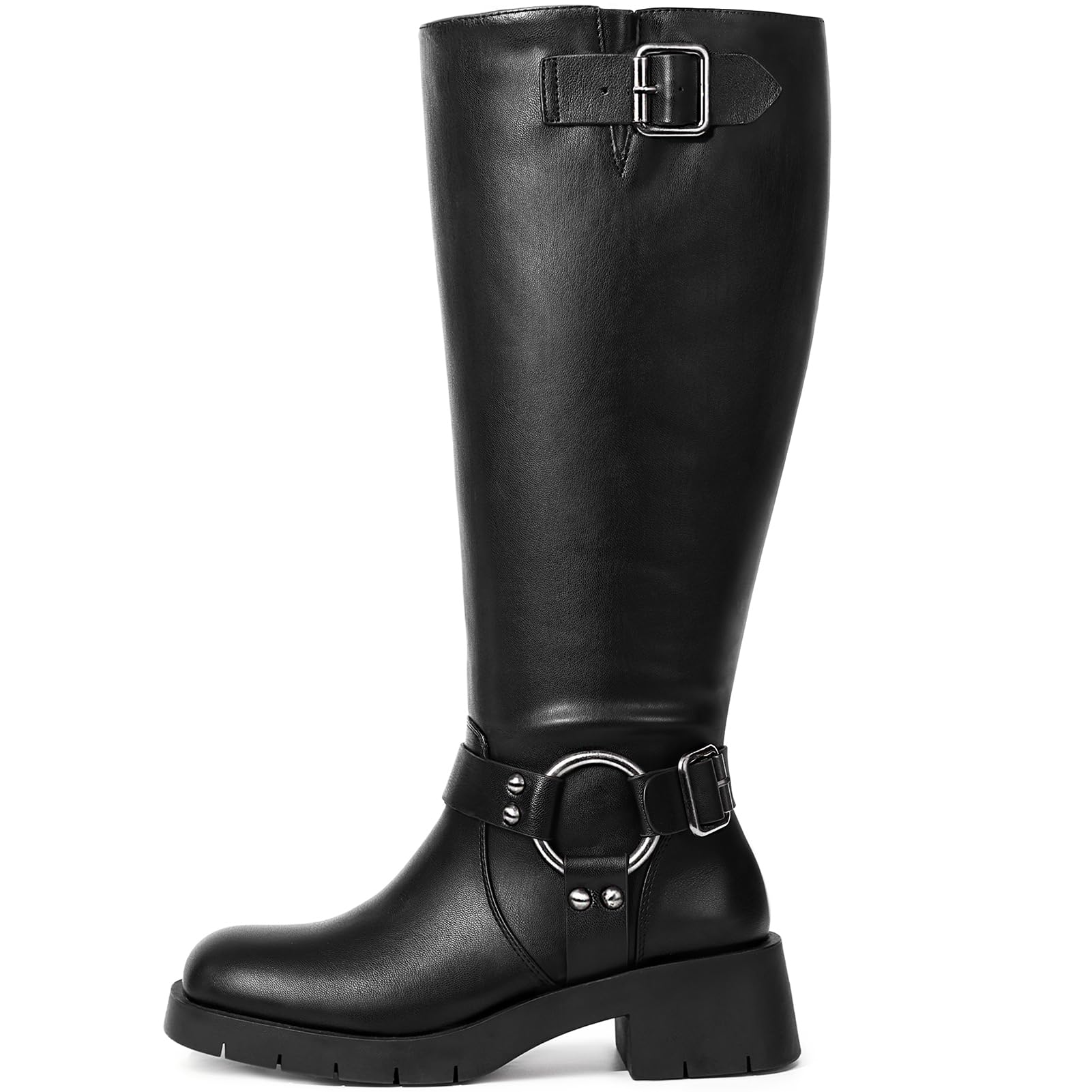 Snapklik.com : Pasuot Wide Calf Boots For Women - Black Knee High ...
