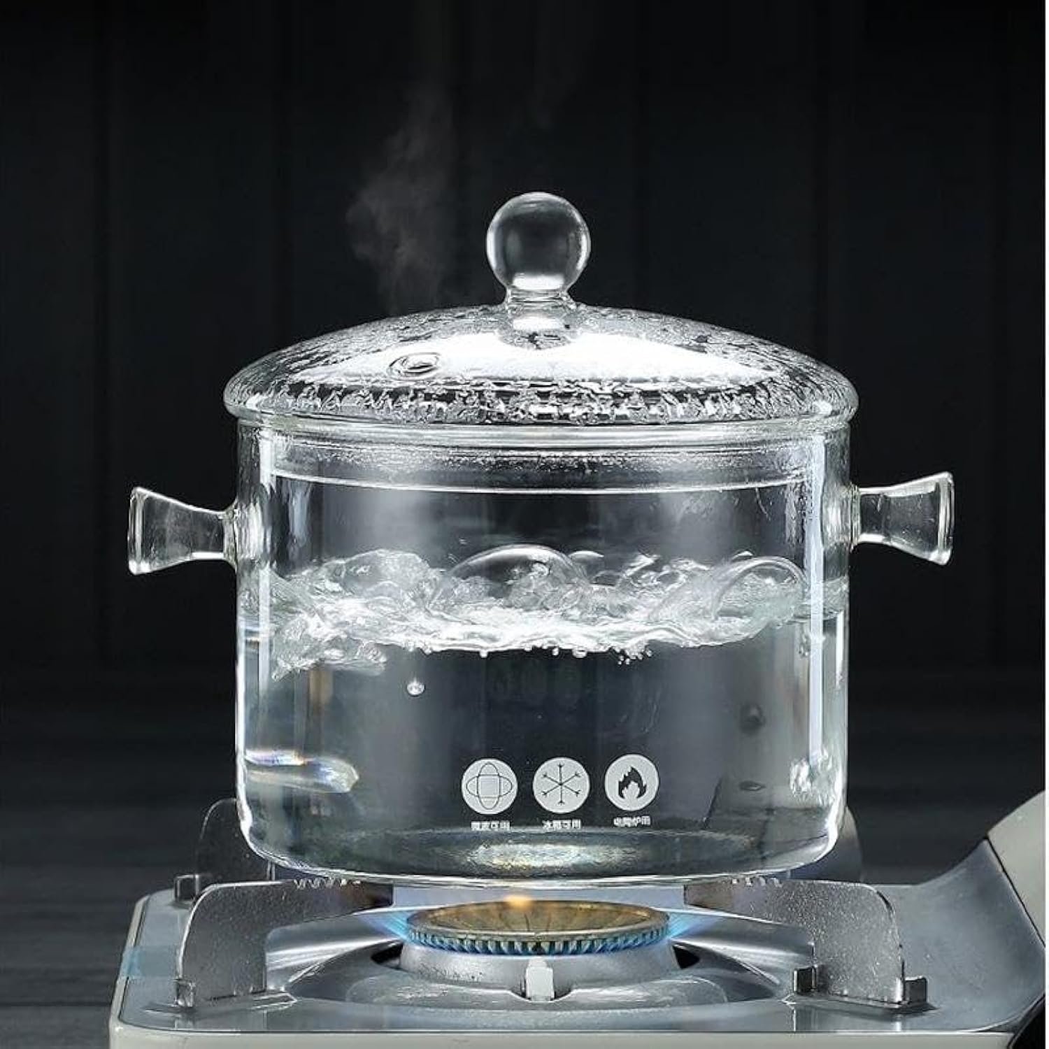 Amazon.com: HiWomo Glass Cooking Pot with Lid, 2L(67oz) Heat Resistant ...