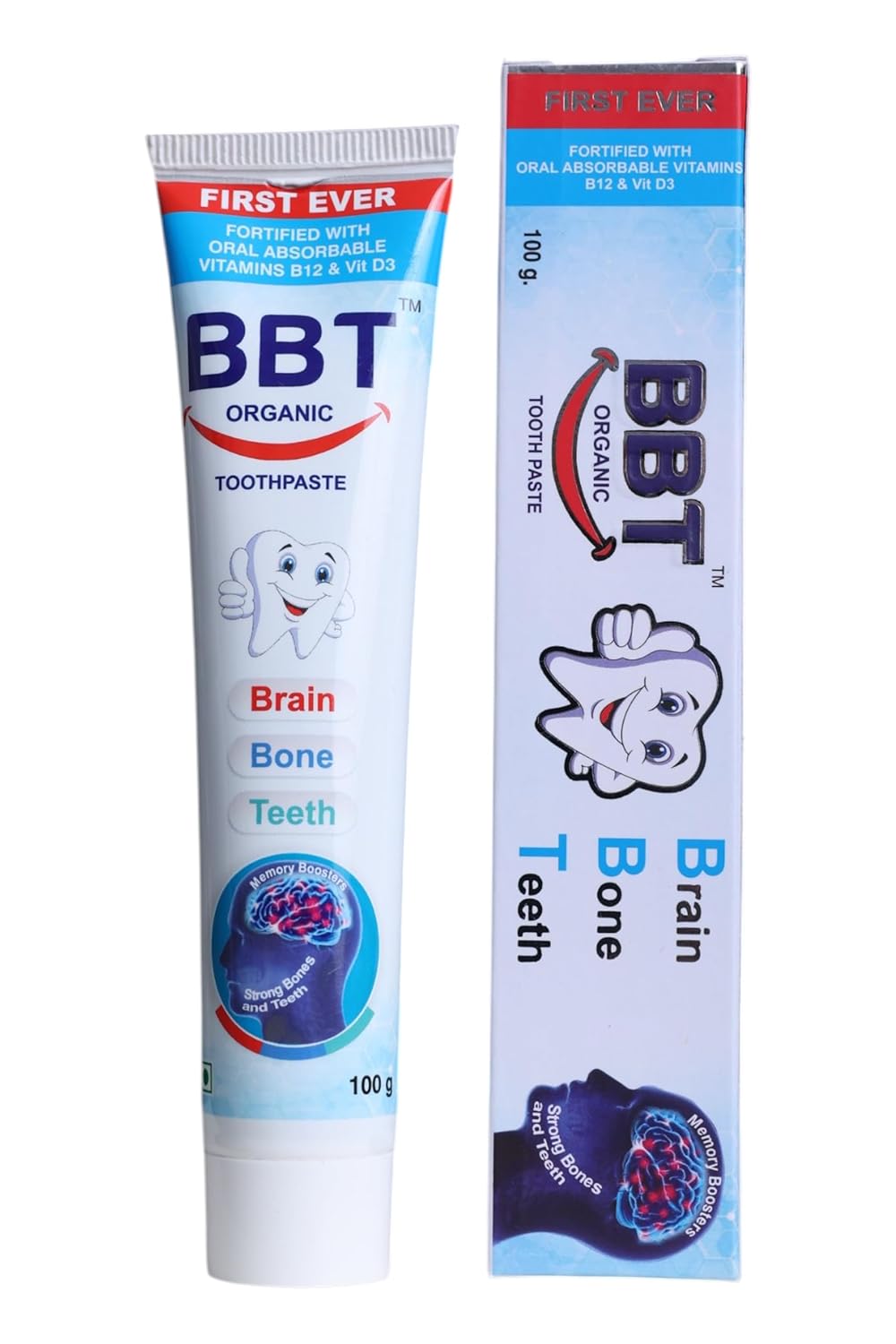Buy BBT Organic Toothpaste | Fortified with Vitamins B12 & D | Memory ...