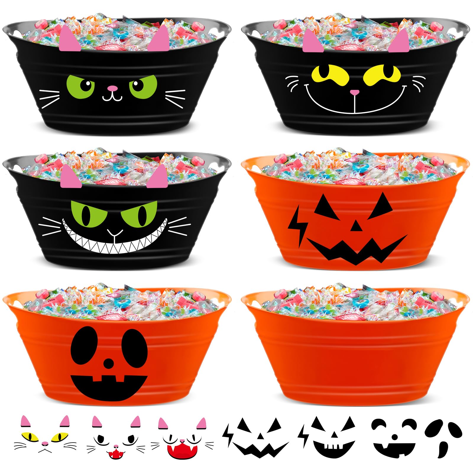 Snapklik.com : Mifoci 6 Set Halloween Trick Or Treat Candy Bowls, Large ...