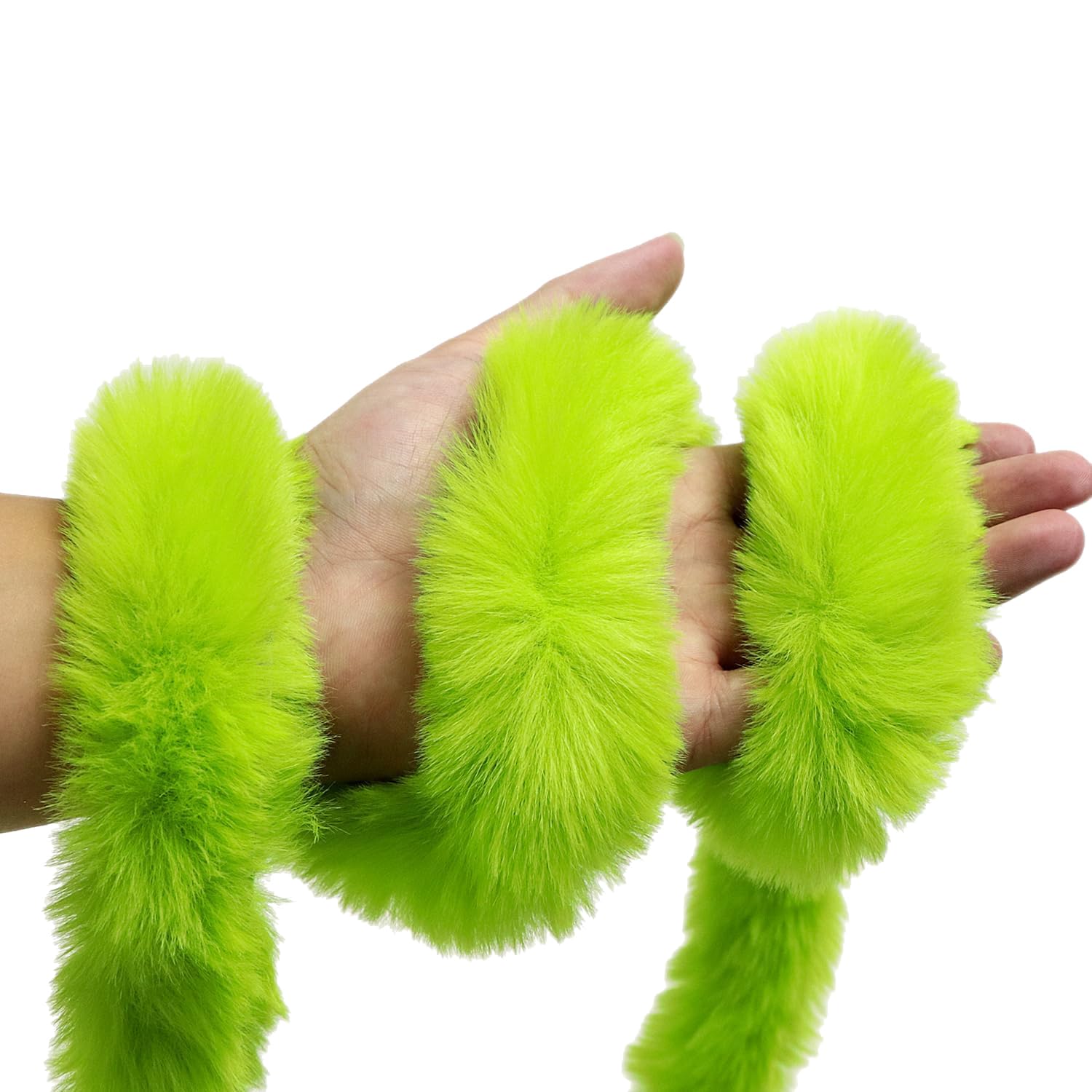 Christmas Faux Fur Ribbon Trim, Artificial Furry Stripe Holiday Garland ...