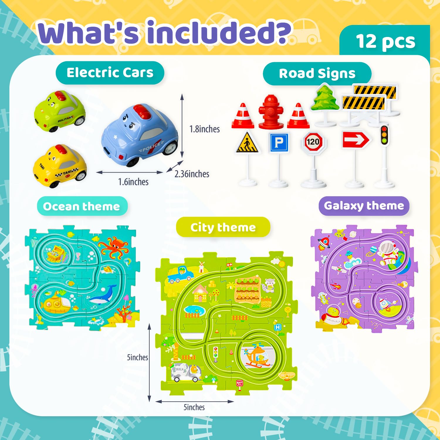 Snapklik.com : Marlo & Buzz Puzzle Racer Kids Car Track Play Set ...