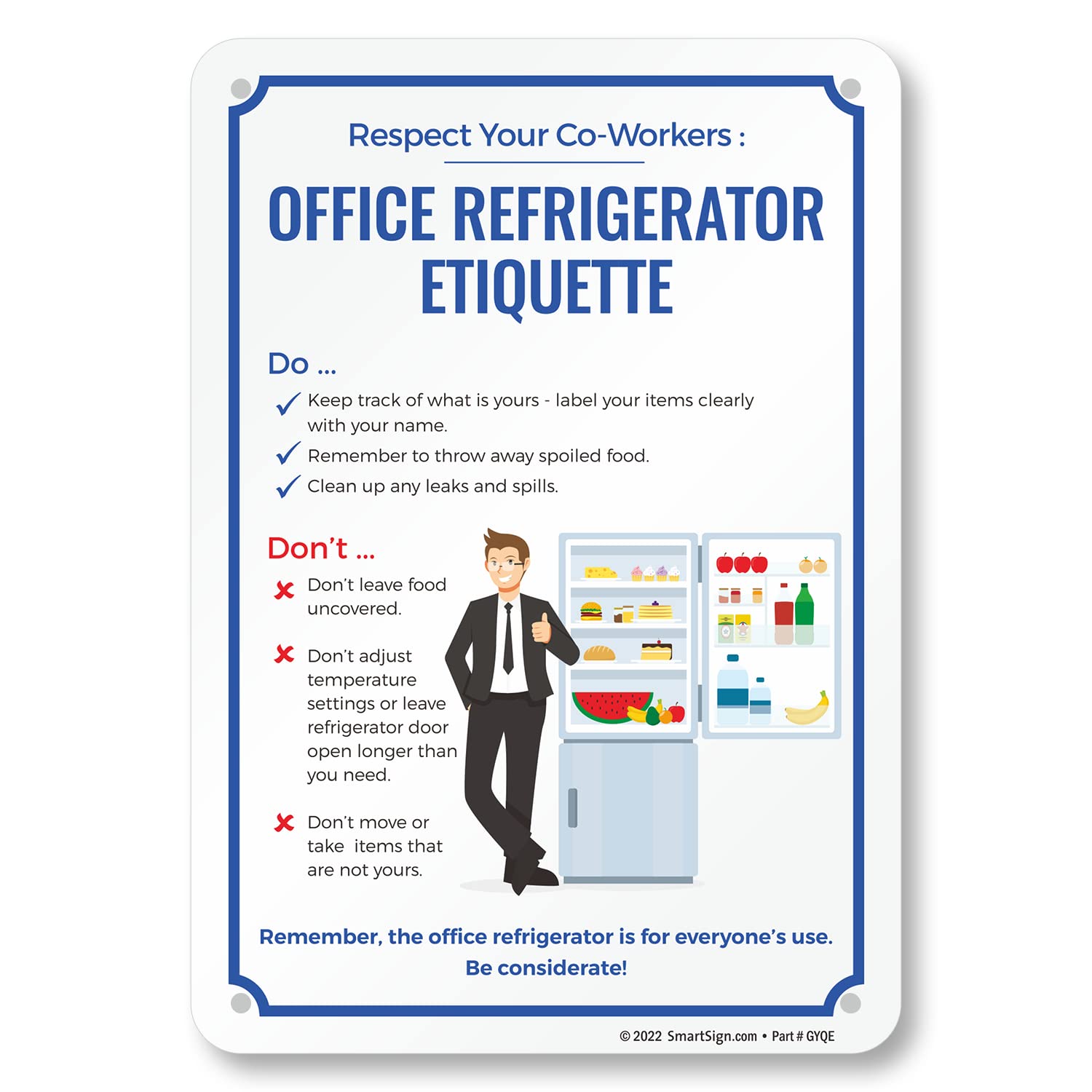 Amazon.com : SmartSign 10 x 7 inch “Respect Your Co-Workers - Office ...