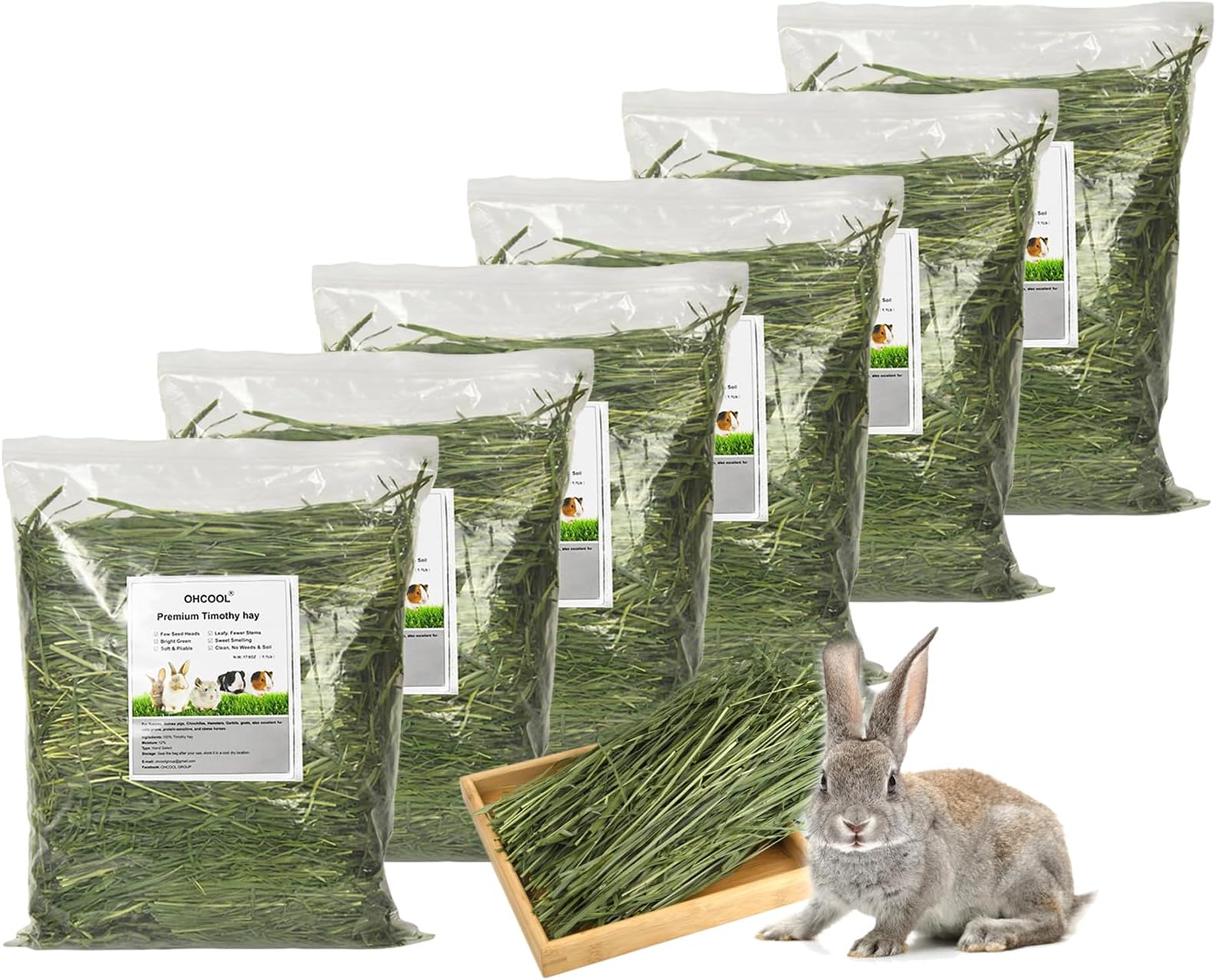 Amazon.com : Ohcool Timothy Hay Premium Hay for Rabbits Guinea Pig ...