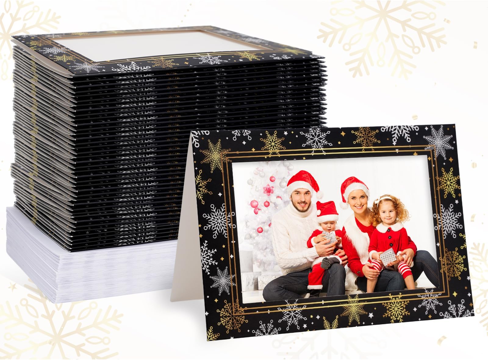 Amazon.com : Whaline 40 Set Winter Photo Frame Greeting Cards with ...