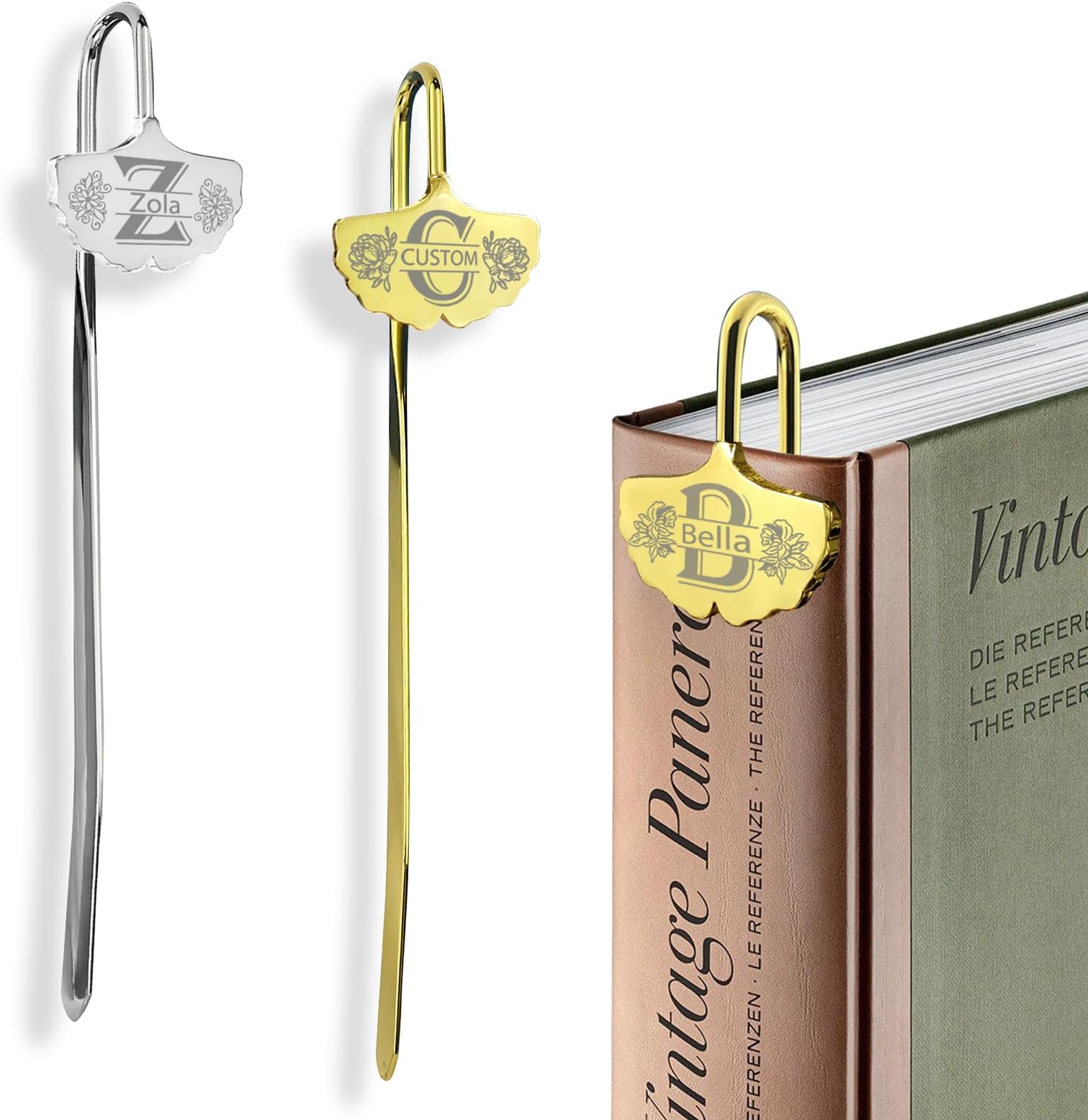 Amazon.com: 2Pcs Stainless Steel Bookmarks Set for Book Lover Gifts - Black Silver Color Thank ...