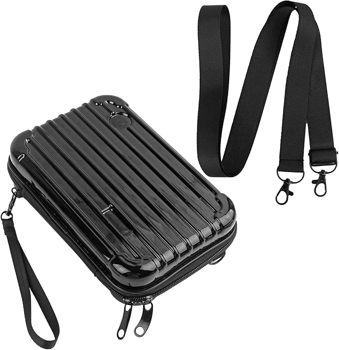 Amazon.com: Framendino, 8 Inch Black Hard Shell Cosmetics Case Carrying ...